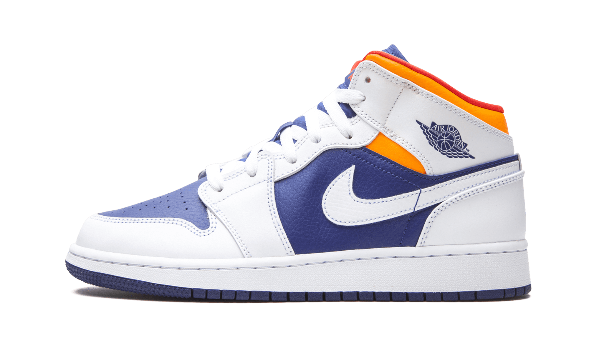 Jordan GRADE SCHOOL Air Jordan 1 Mid GS "White Deep Royal Blue" 554725 ...