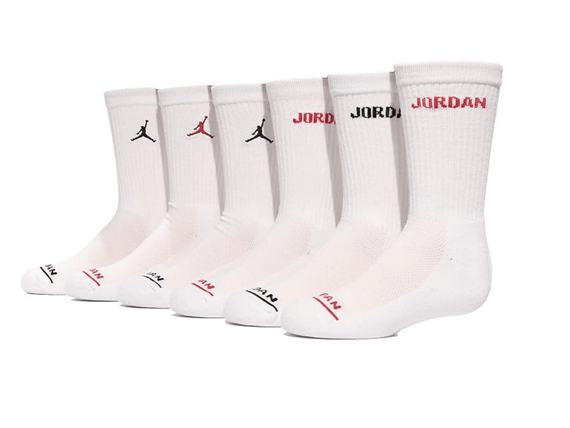 Jordan Kids Legend Crew 6-Pack (Big Kids) Shoe Size 5Y-7Y/Sock Size 9 ...