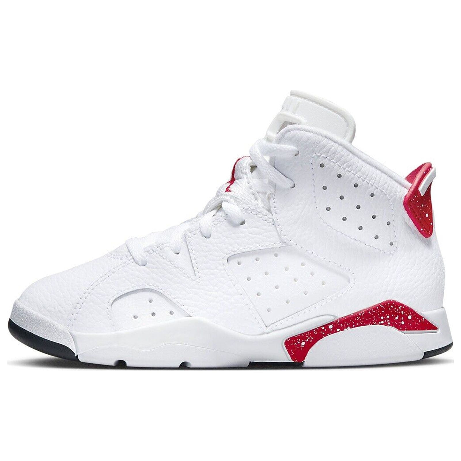 Jordan Little Boy's 6 Retro Shoes, White/University Red-Black, Size 11. ...