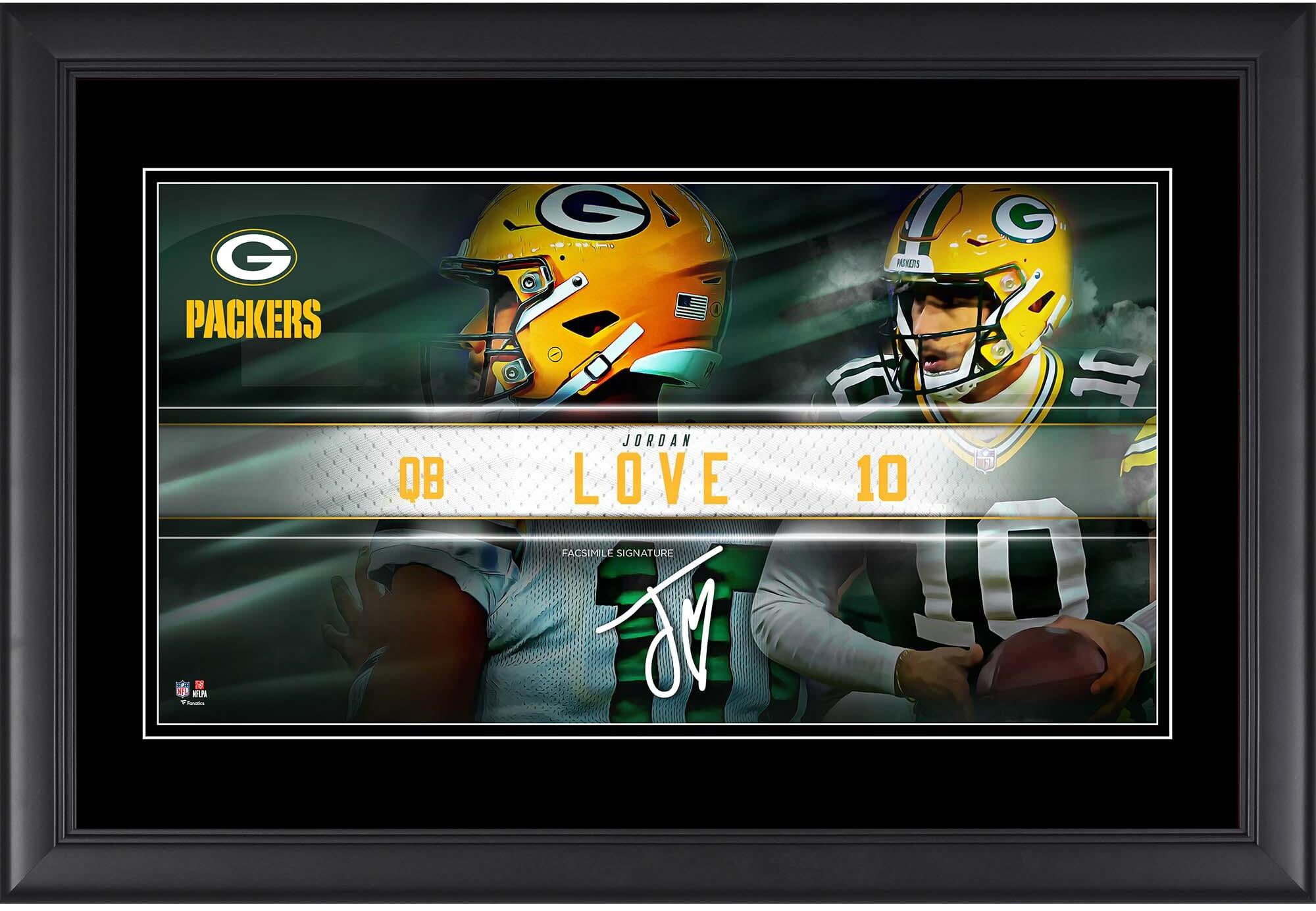 Jordan Love Green Bay Packers Framed 10" x 18" Player Nameplate Collage ...