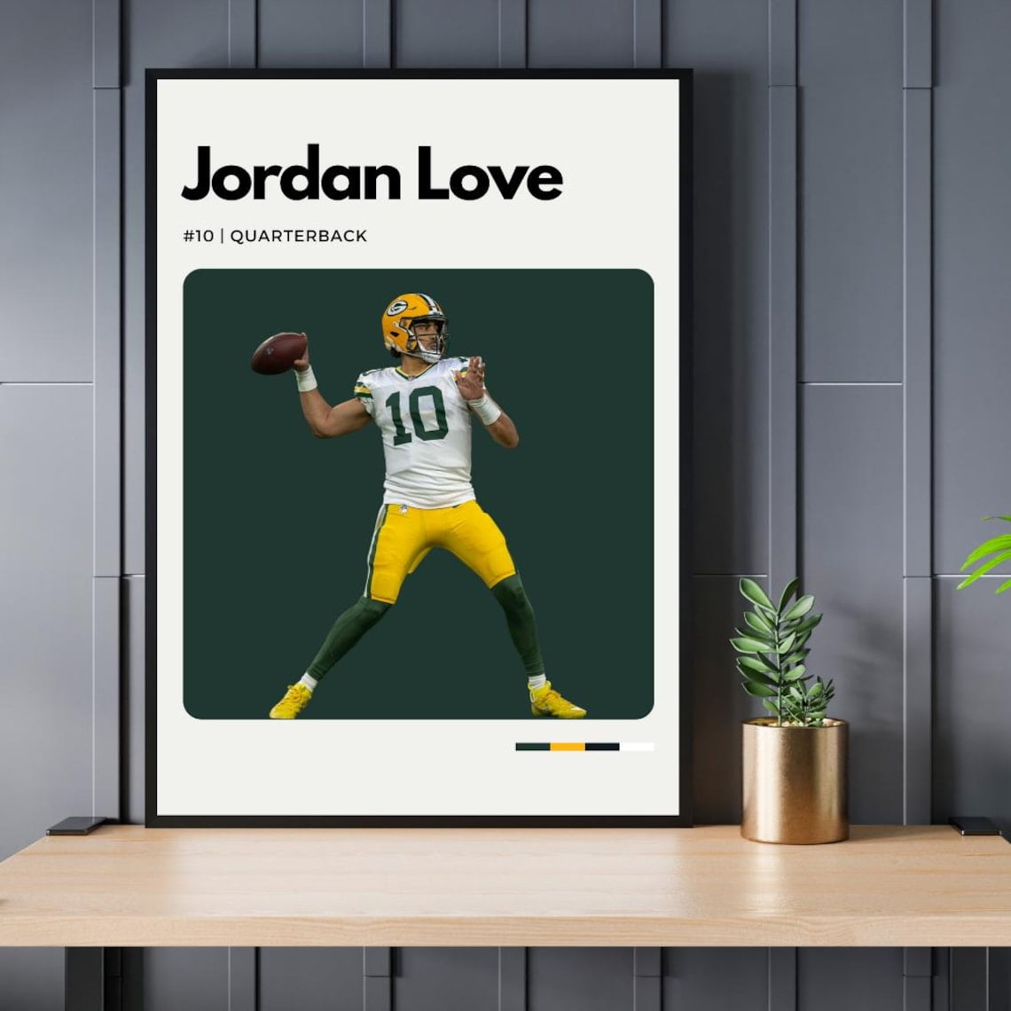 Jordan Love Print, Green Bay Packers Quarterback, Unframed Poster Size ...