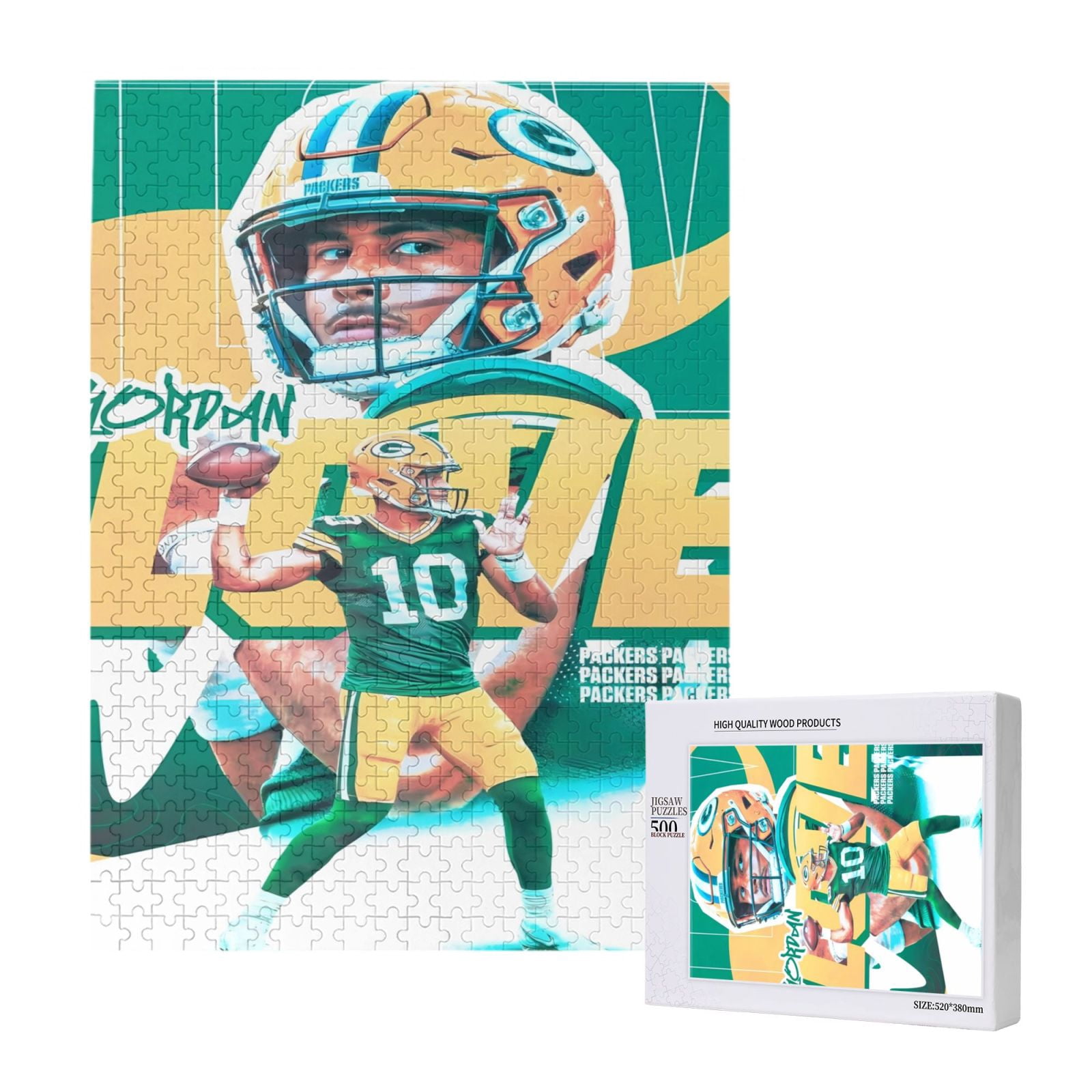 Packers Jordan Love Jigsaw Puzzle 500 Pieces Wooden Puzzle Children's ...