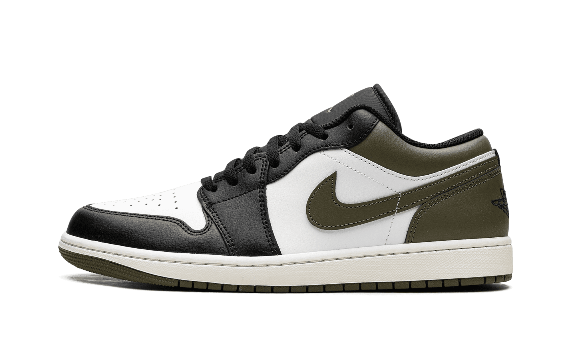 Jordan MENS Air Jordan 1 Low "Black Toe Medium Olive" 553558 092 from ...