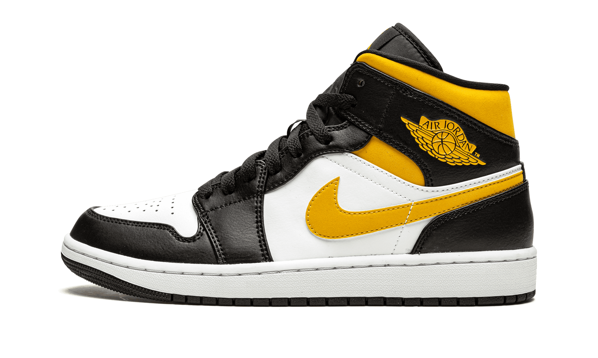Jordan MENS Air Jordan 1 Mid "White / Pollen / Black" 554724 177 from ...
