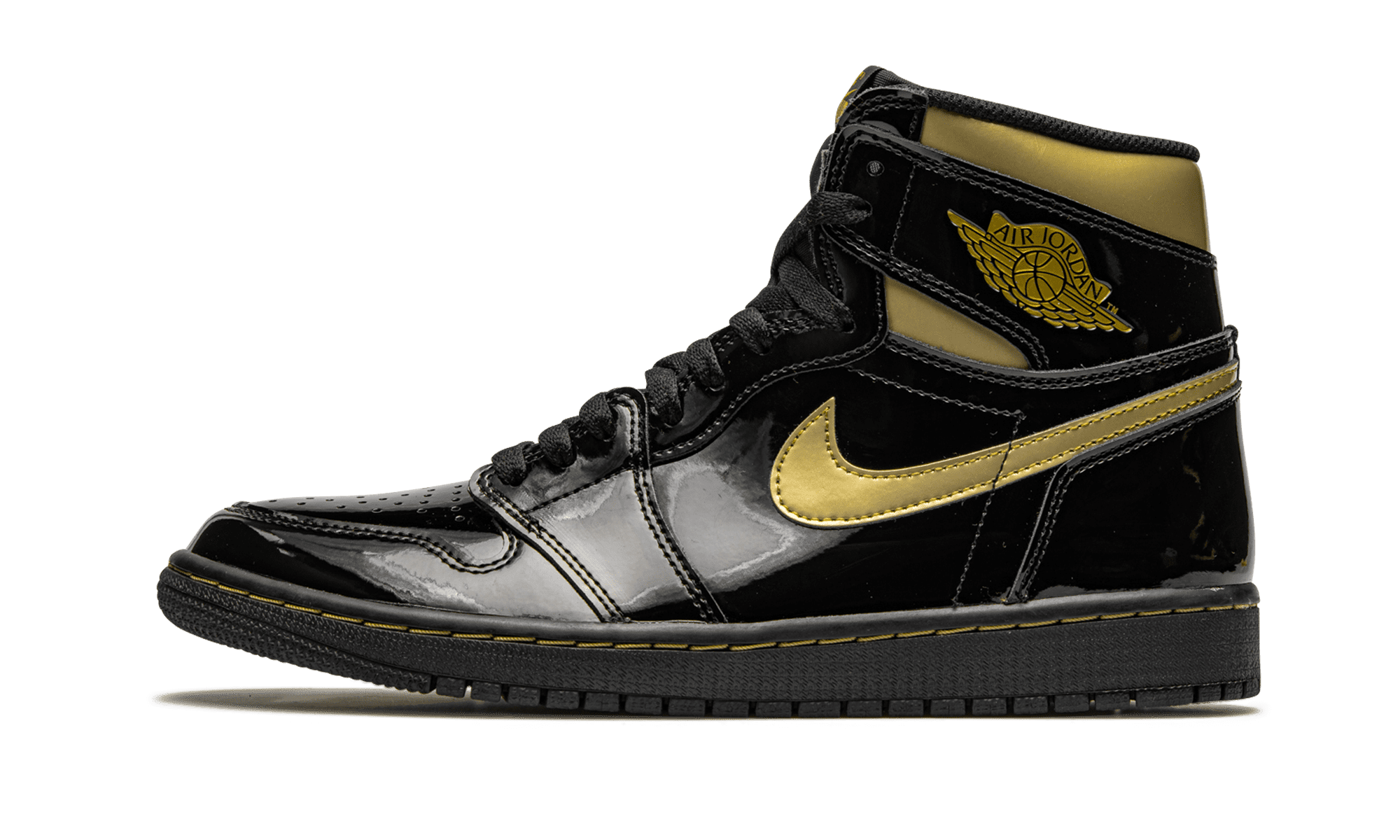 Jordan MENS Air Jordan 1 Retro High OG "Black Metallic Gold" 555088 032 ...