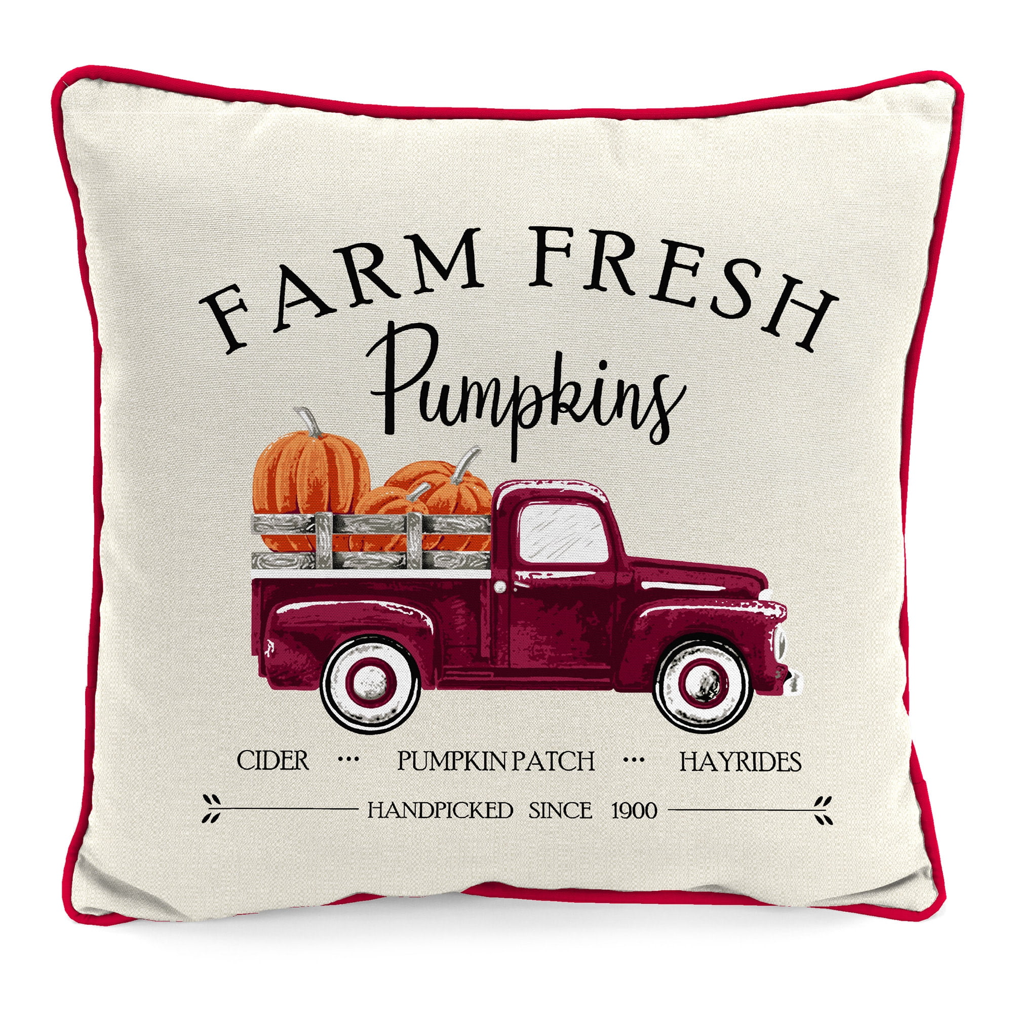 Jordan Manufacturing 16" x 16" Farm Fresh Pumpkins Cream Truck Square ...