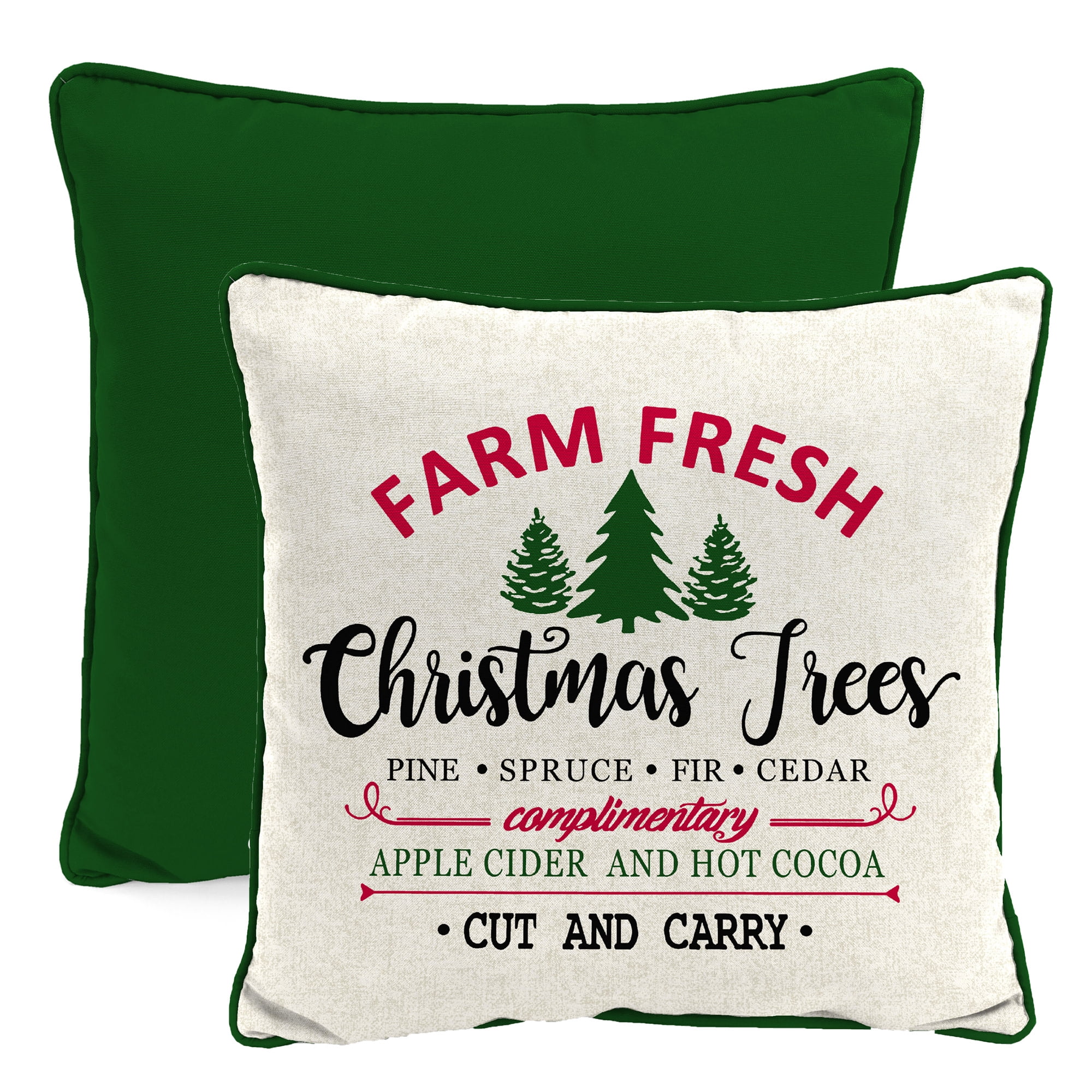 Jordan Manufacturing 16" x 16" Fresh Christmas Trees Cream Novelty and ...
