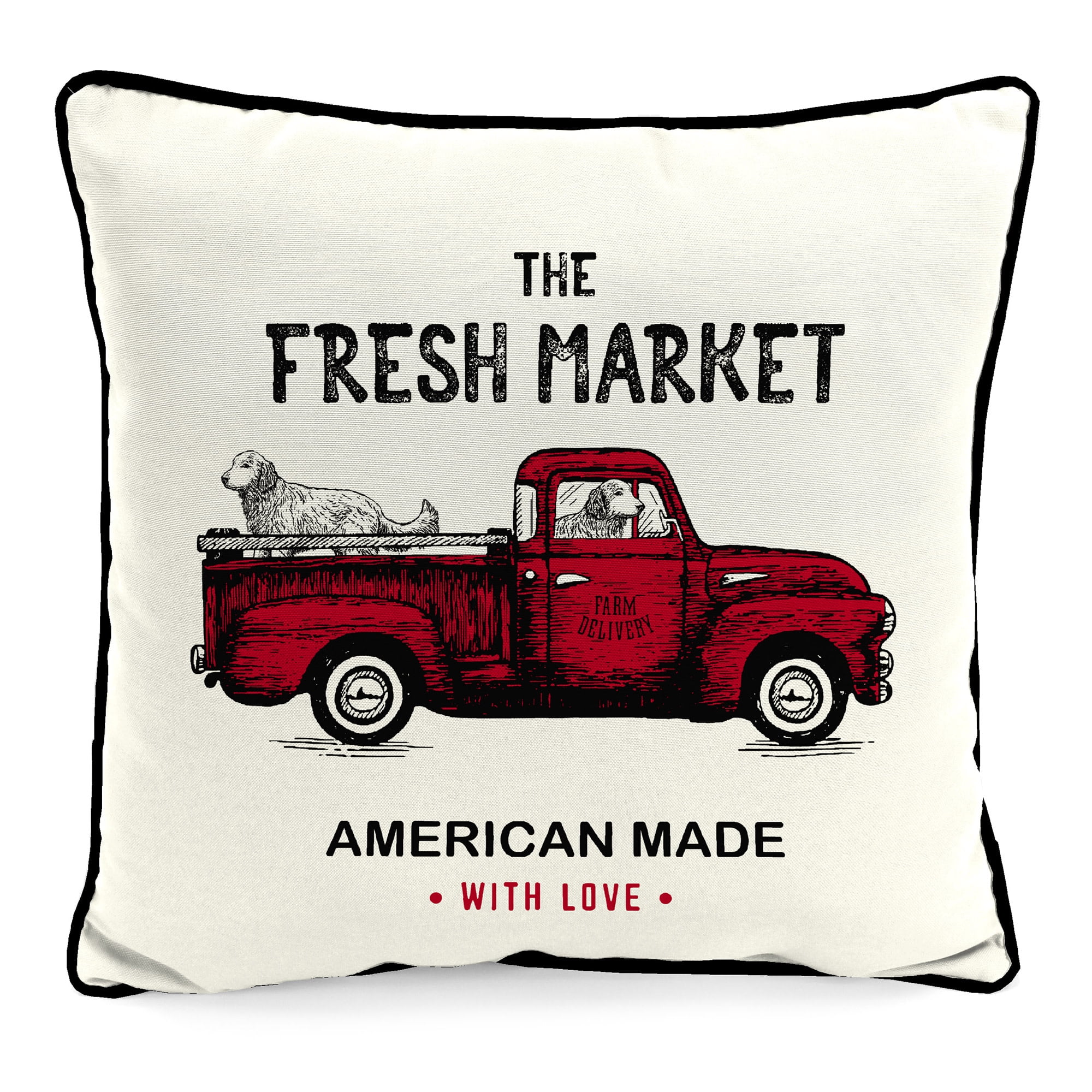 Jordan Manufacturing 16" x 16" Fresh Market Cream Truck Square Outdoor ...