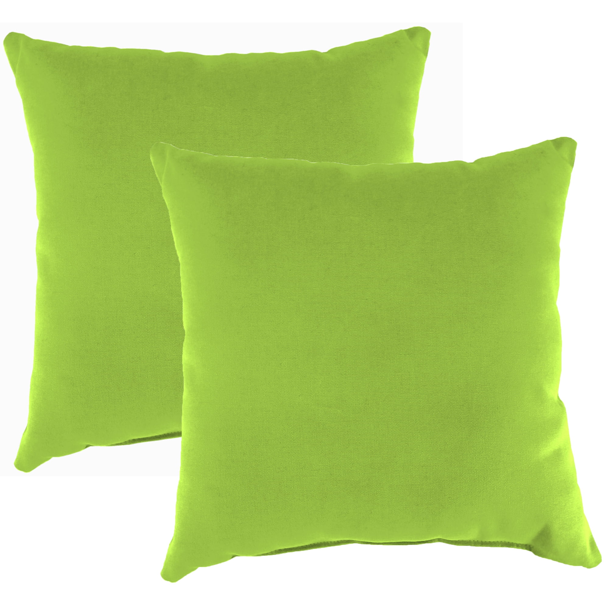 Jordan Manufacturing 16" x 16" Greenery Lime Green Solid Square Outdoor Throw Pillow (2 Pack ...