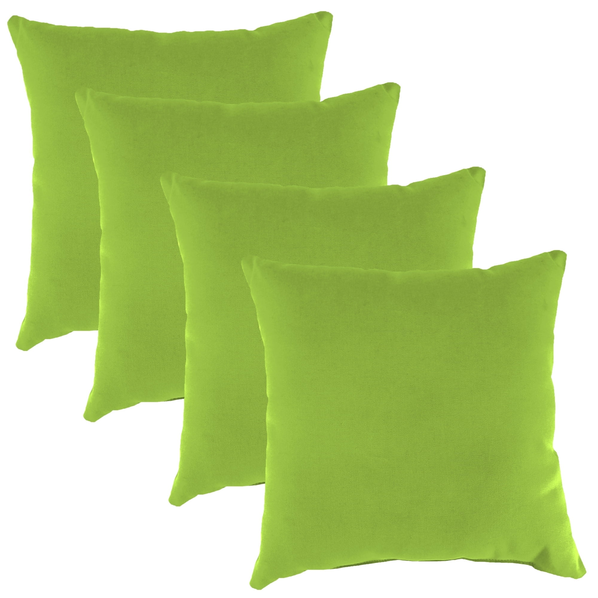 Jordan Manufacturing 16" x 16" Greenery Lime Green Solid Square Outdoor Throw Pillow (4 Pack ...