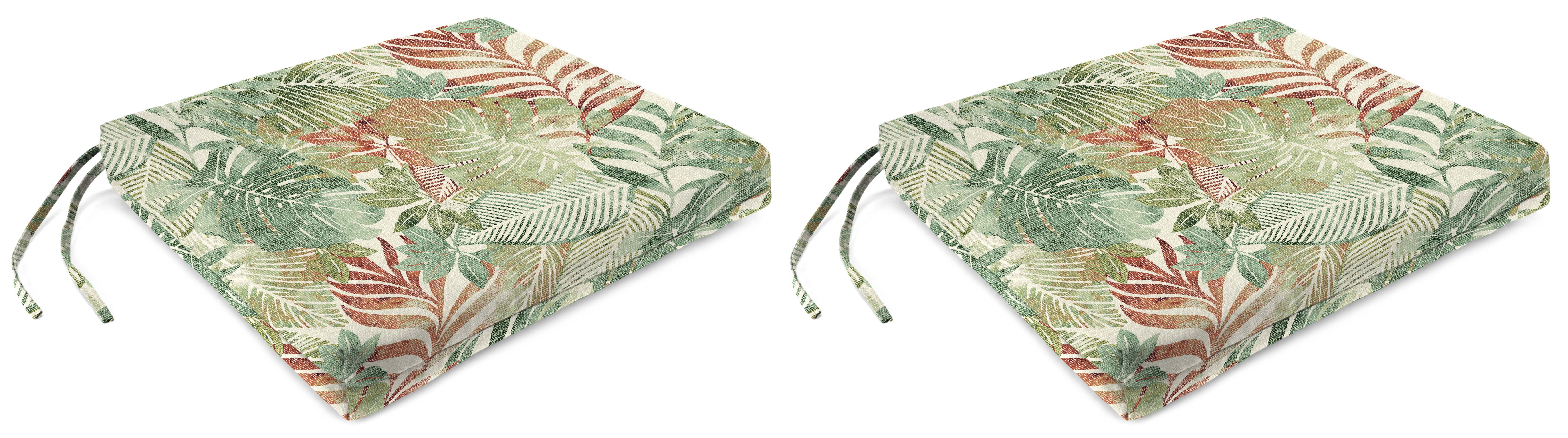 Jordan Manufacturing 17" x 19" Wesley Almond Green Leaves Rectangular ...
