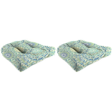 Jordan Manufacturing 18" x 18" Mamba Pelican Blue Stripe Square Tufted ...