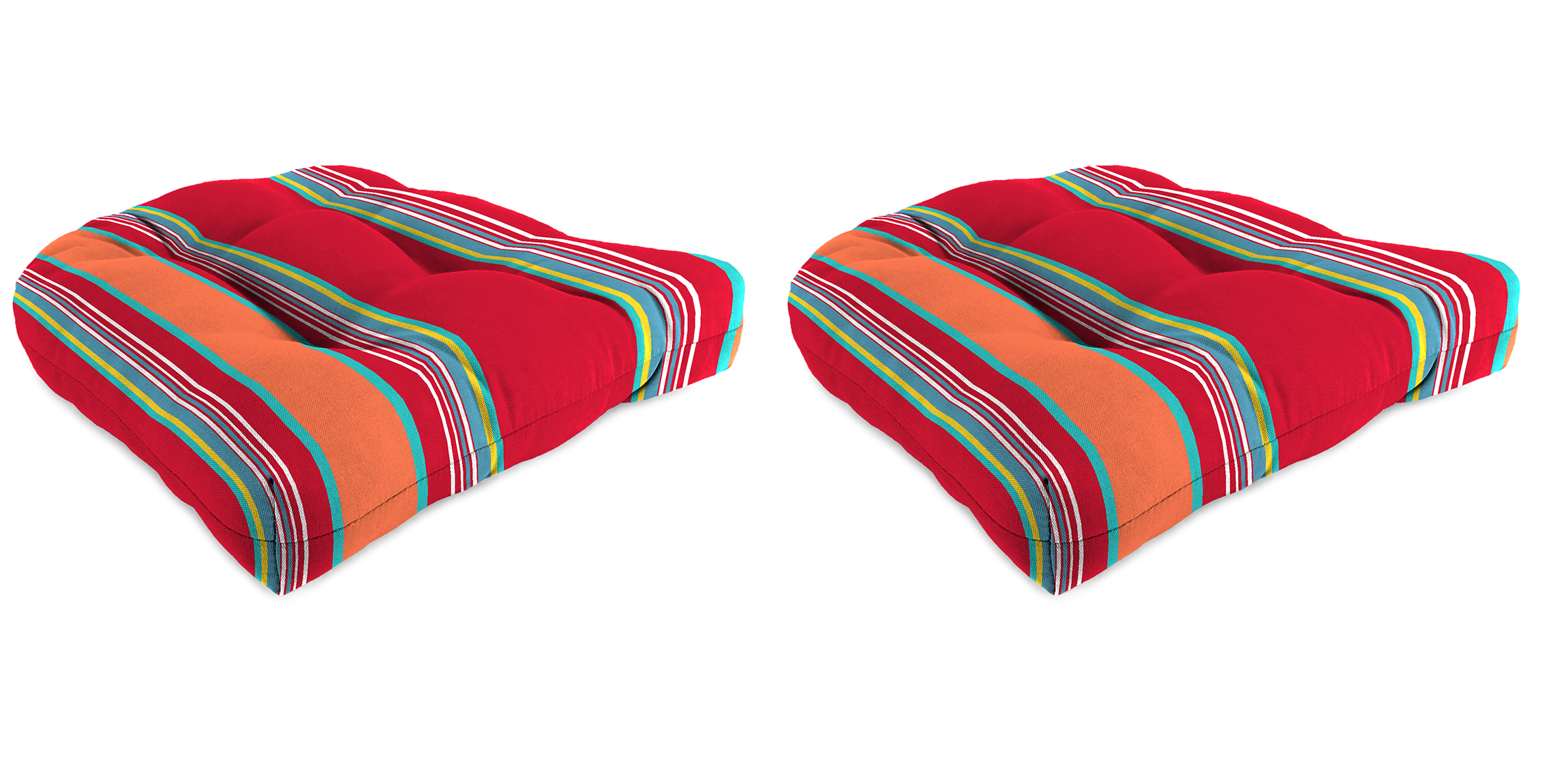 Better Homes & Gardens 18" L x 19" W Red Stripe Rectangle Outdoor Seat ...