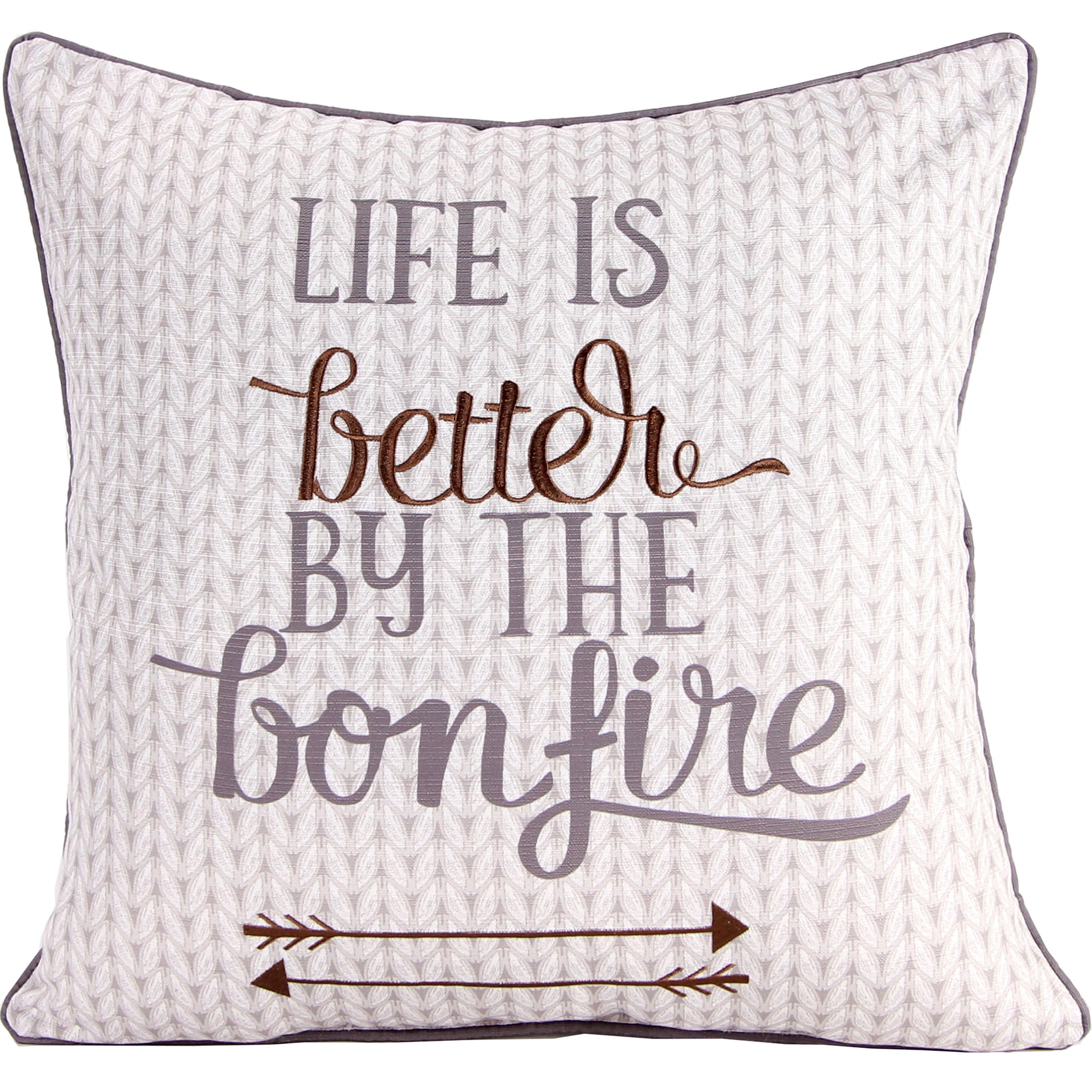 Jordan Manufacturing 20" x 20" Beige and Gray By the Bonfire Novelty ...