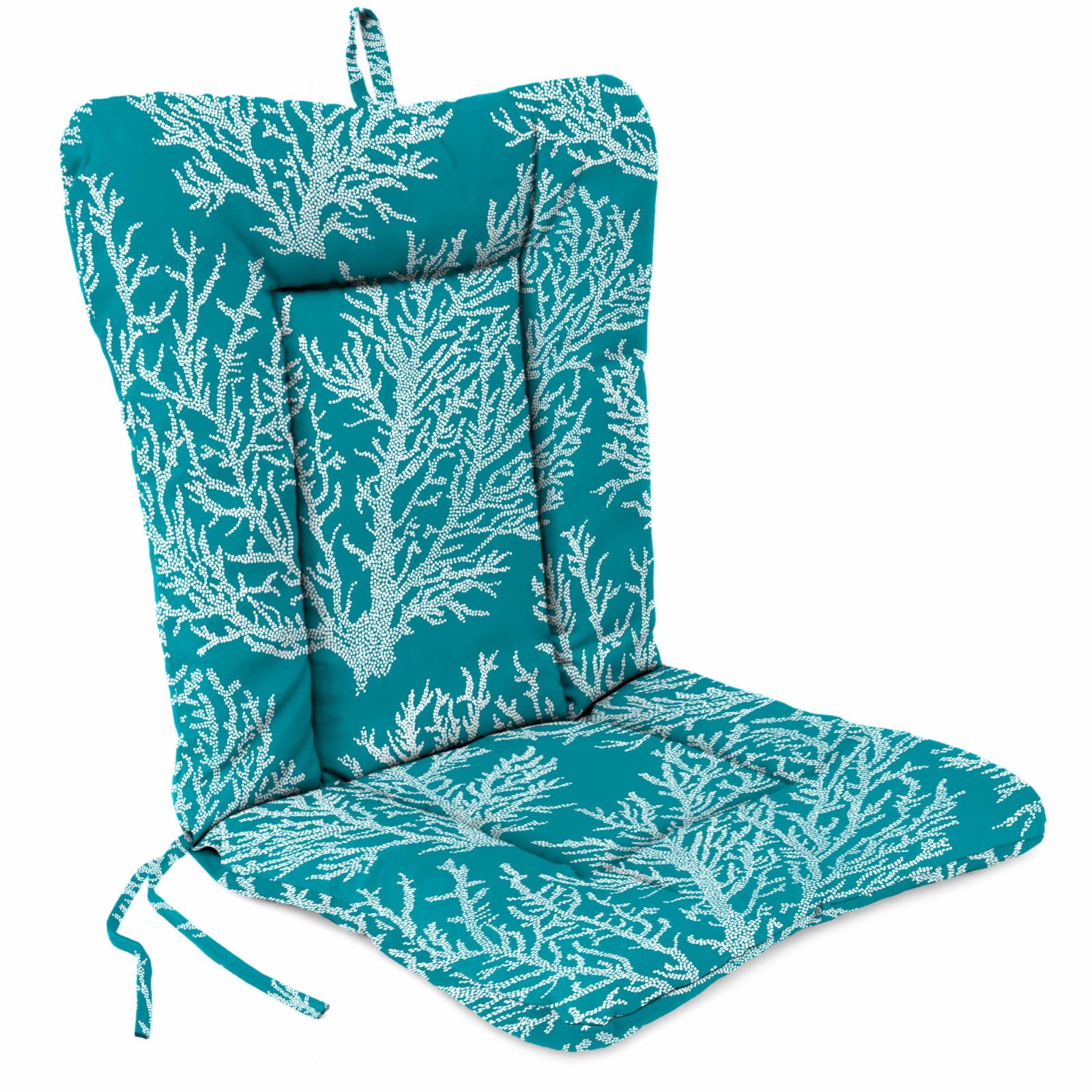 Jordan Manufacturing 21" x 38" Turquoise Nautical Outdoor Chair Cushion ...