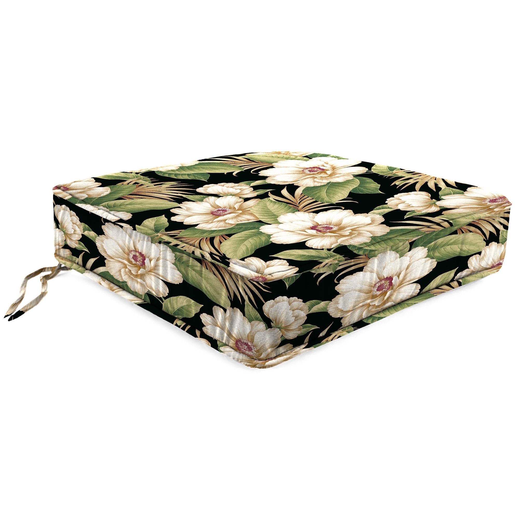 Jordan Manufacturing 22.5" x 22.5" Caroline Midnight Multicolor Floral Square Outdoor Deep Seat ...