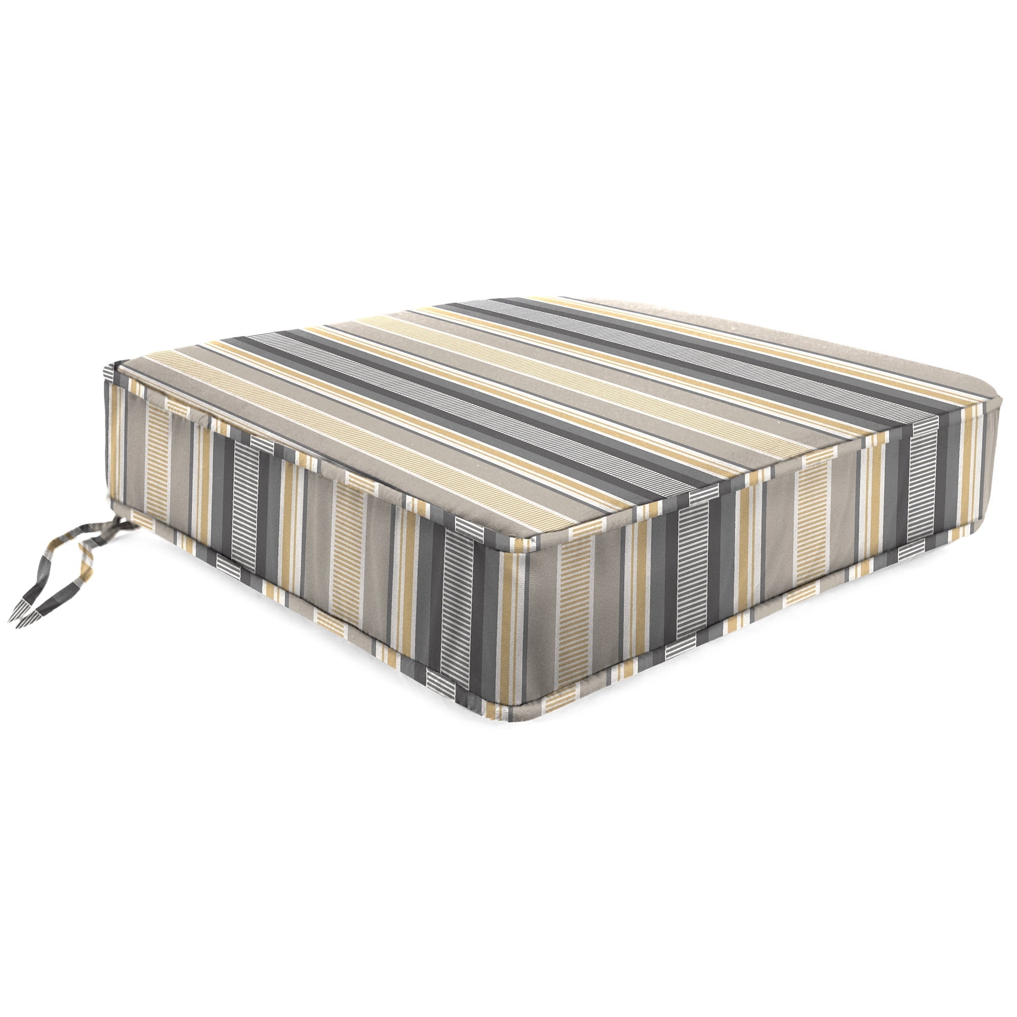 Jordan Manufacturing 22.5" x 22.5" Clyde Grey Stripe Square Outdoor ...