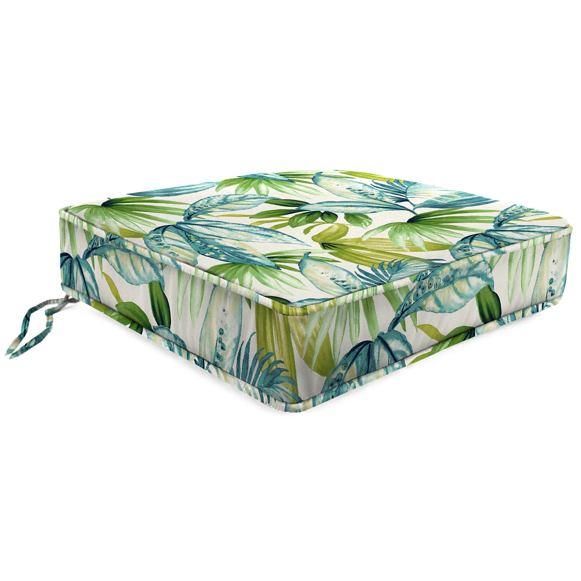 Jordan Manufacturing 22.5" x 22.5" Seneca Caribbean Turquoise Leaves ...