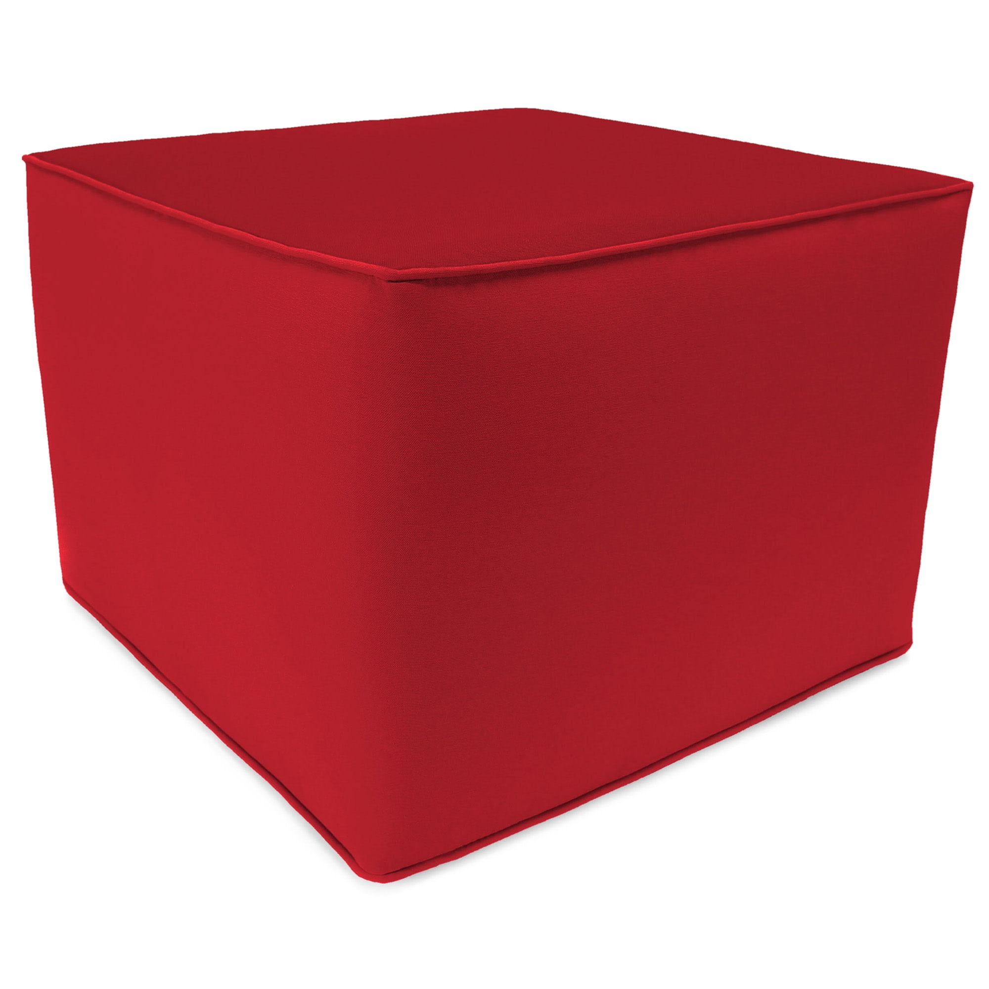 Jordan Manufacturing 25" x 25" Square Outdoor Pouf Ottoman with Welt ...