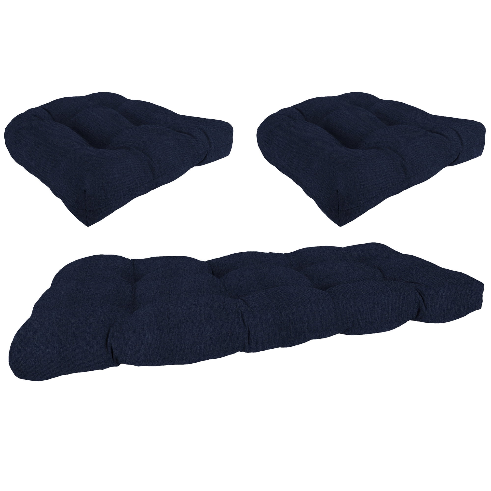 Jordan Manufacturing 3-Piece Rave Indigo Blue Solid Tufted Outdoor ...