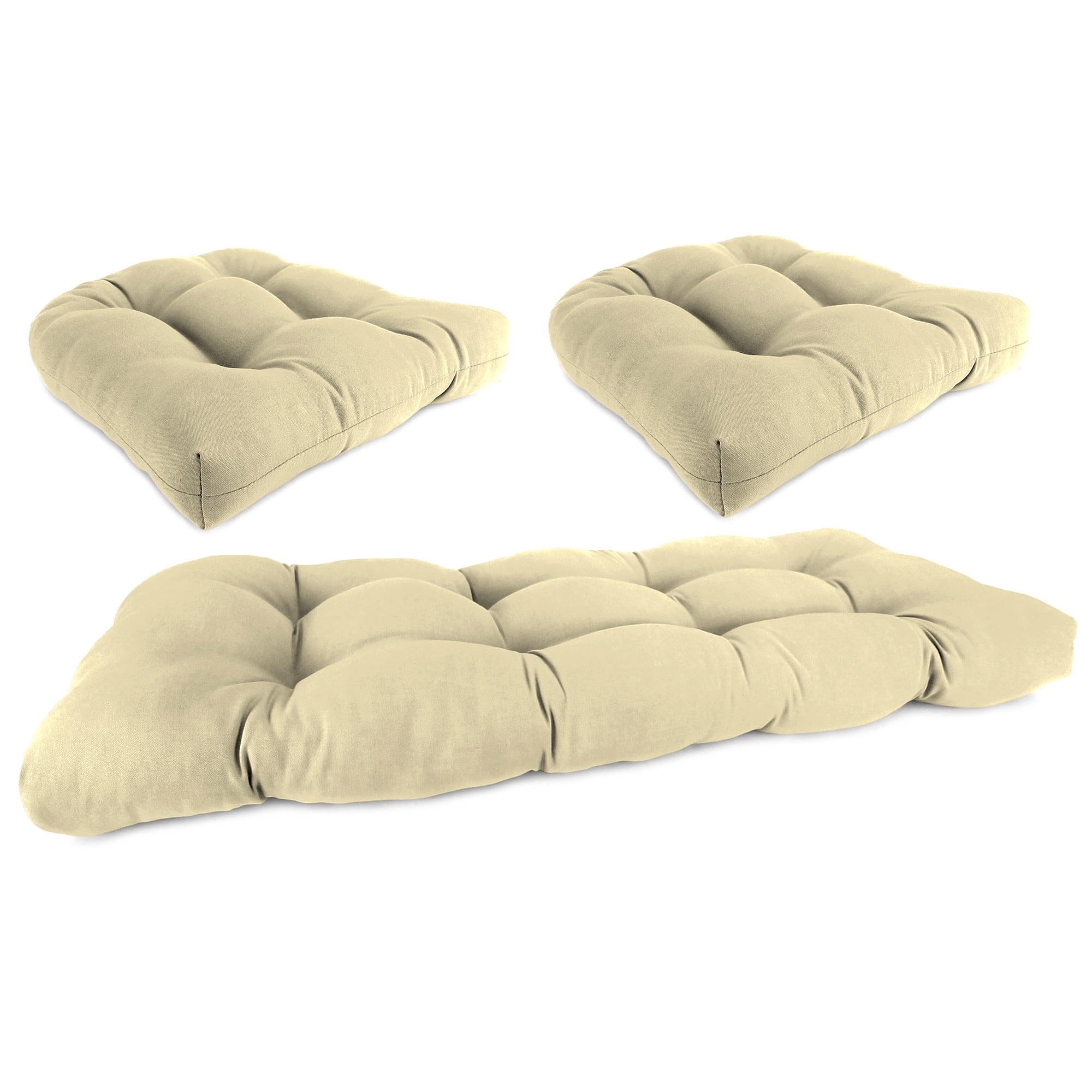 Jordan Manufacturing 3-Piece Veranda Tan Solid Tufted Outdoor Cushion ...