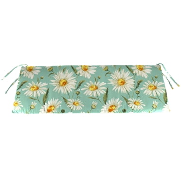 Jordan Manufacturing 48" x 18" Red Floral Outdoor Bench Cushion with ...