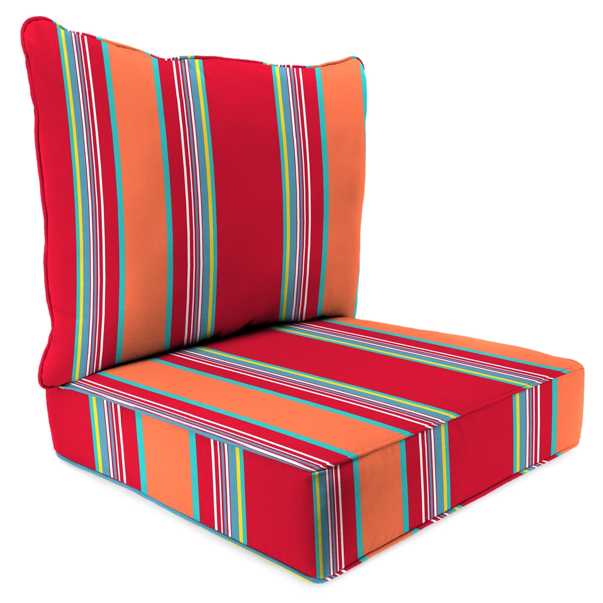 Jordan Manufacturing 48" x 24" Mulberry Red Stripe Rectangular Outdoor ...
