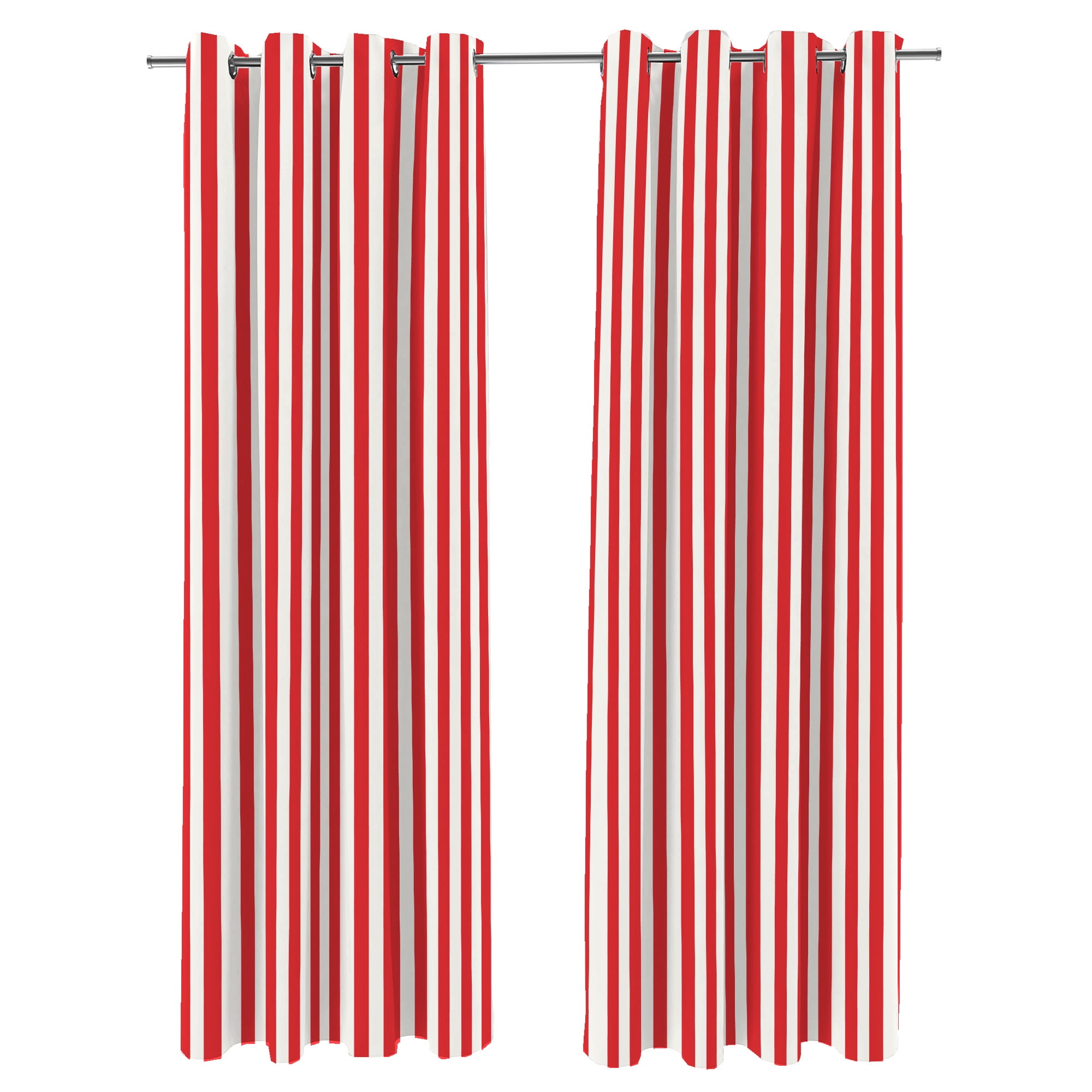 Jordan Manufacturing 54" x 84" Cherry Red Stripe Grommet Semi-sheer ...
