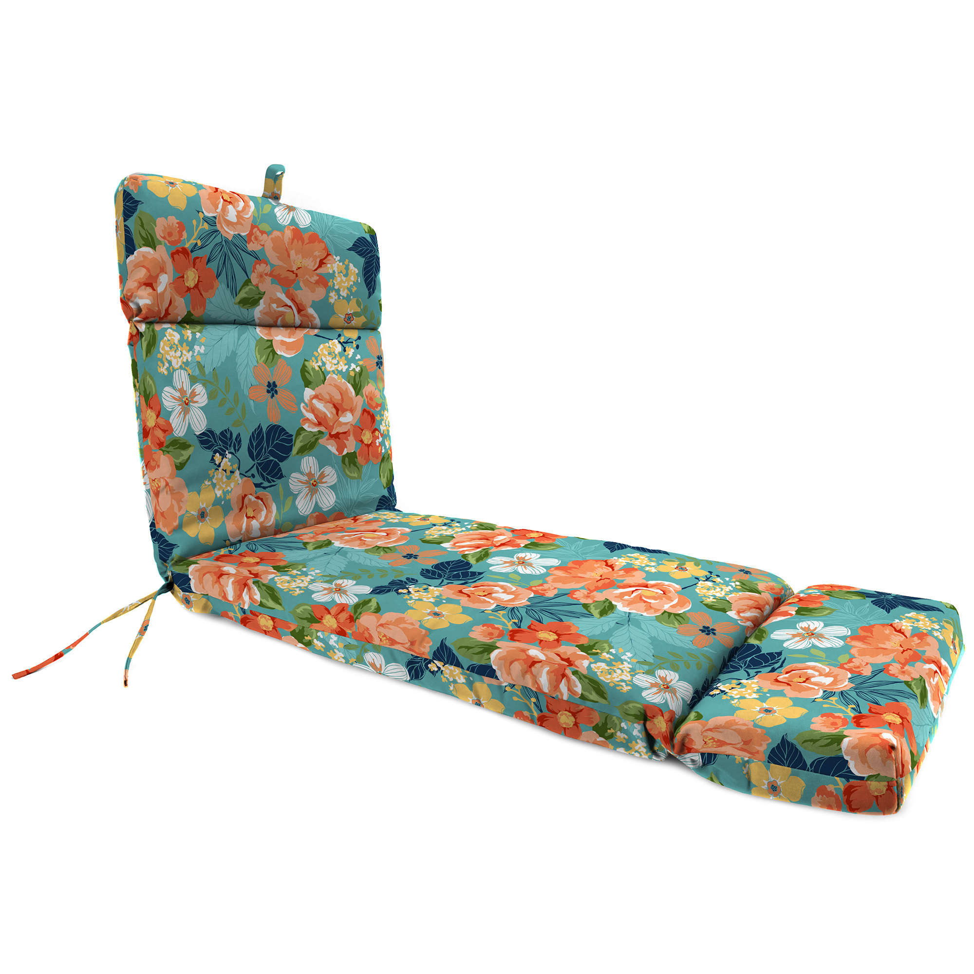 Jordan Manufacturing 72" x 22" Senorita Pelican Turquoise Floral Rectangular Outdoor Chaise ...
