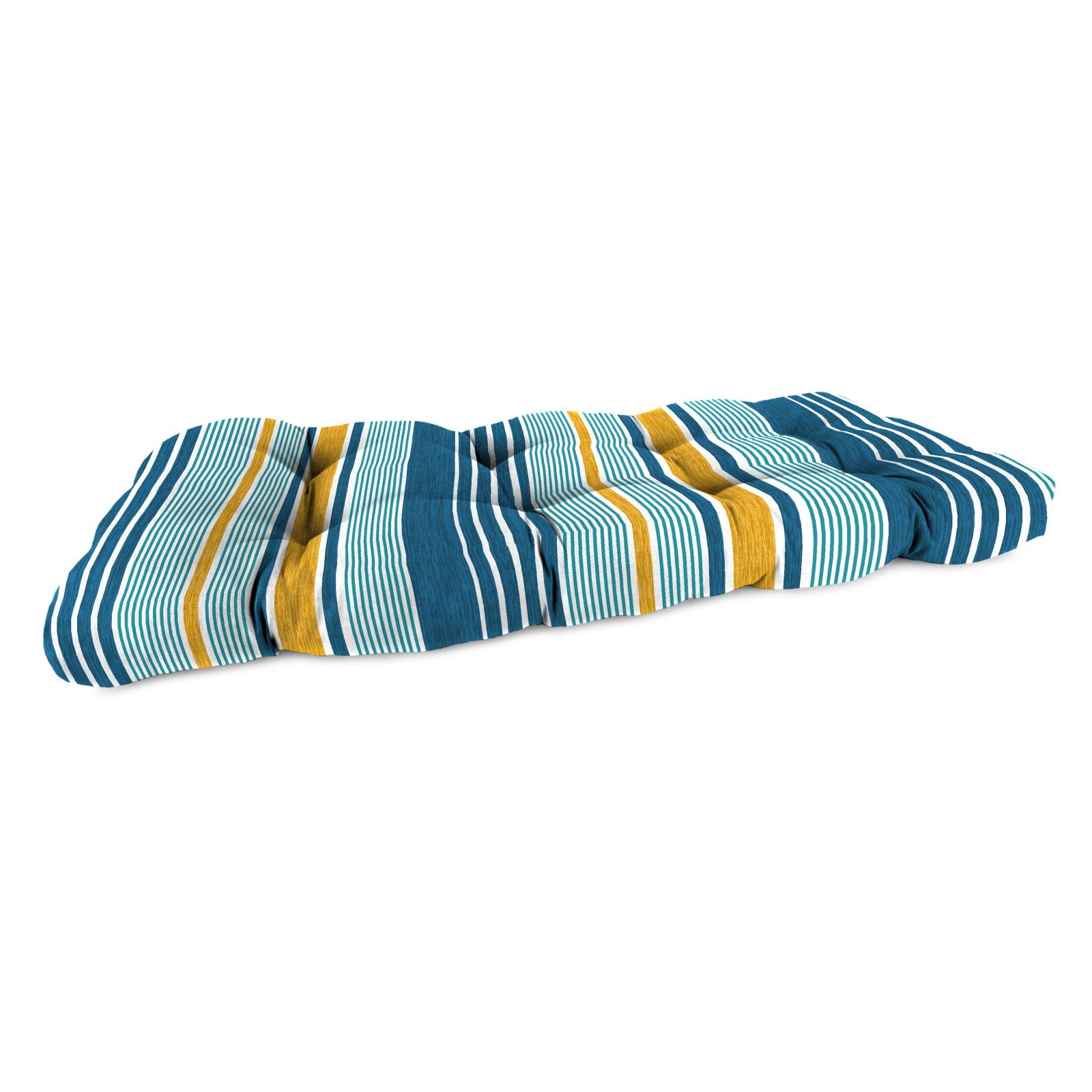Jordan Manufacturing Capri Striped Wicker Outdoor Settee Cushion ...