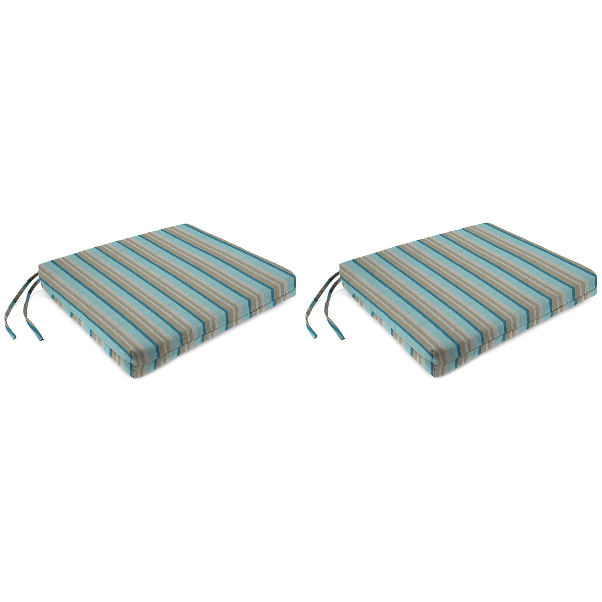 Jordan Manufacturing Sunbrella 17" x 19" Gateway Mist Blue and Beige ...