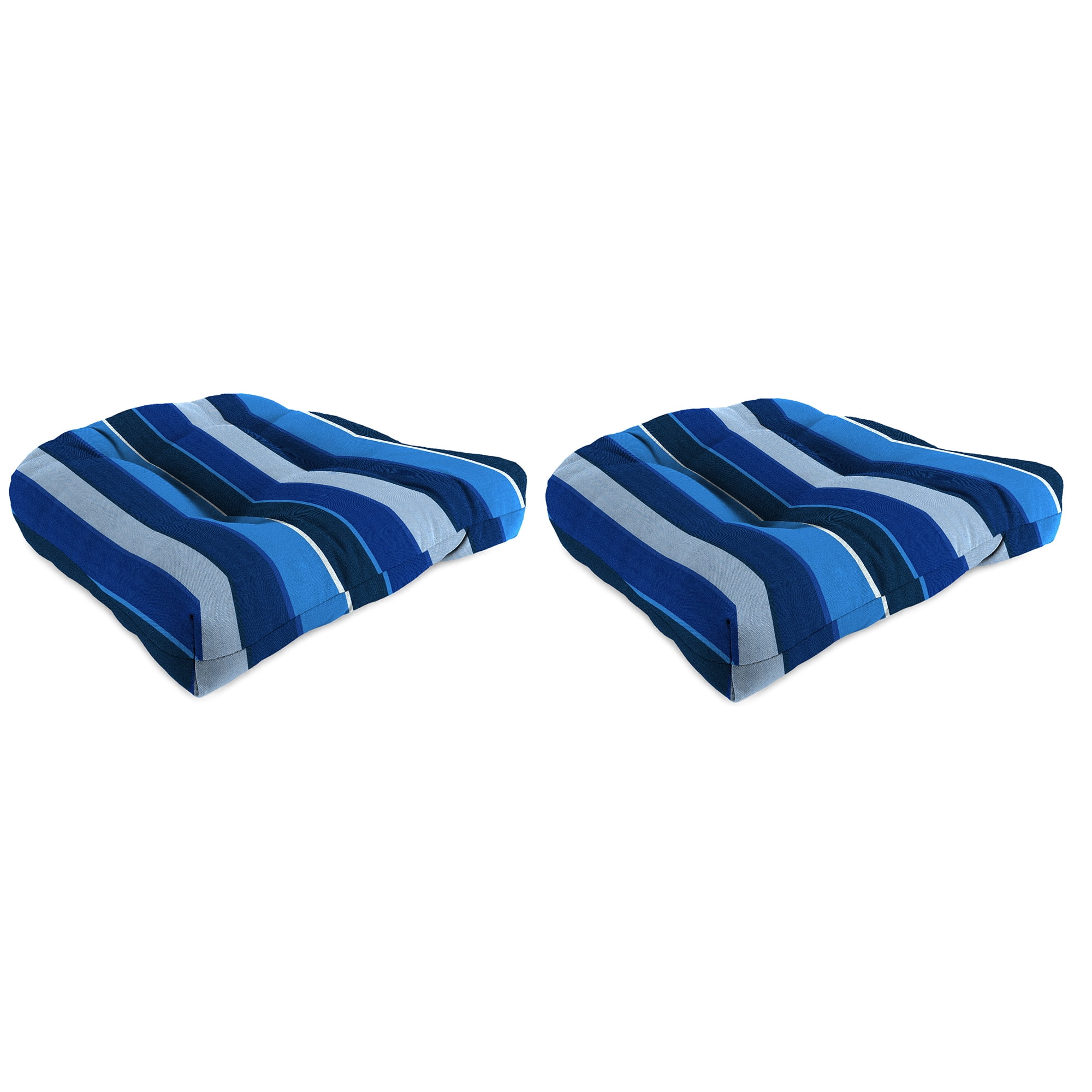 Jordan Manufacturing Sunbrella 18" x 18" Milano Cobalt Blue Stripe ...