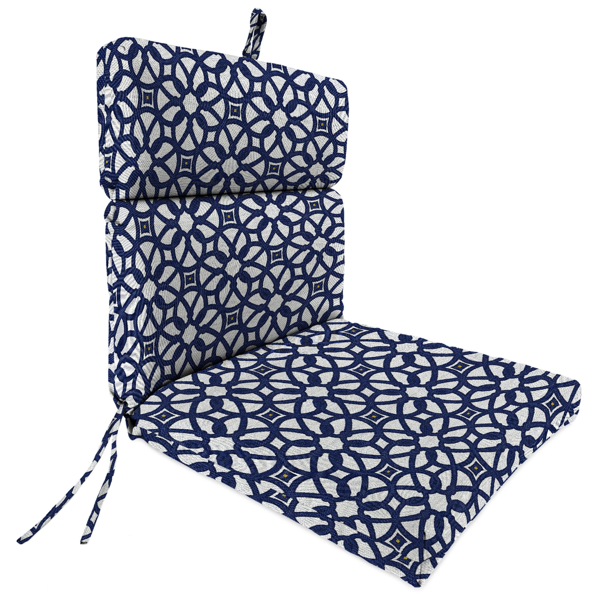 Jordan Manufacturing Sunbrella 44" x 22" Luxe Indigo Blue Geometric ...