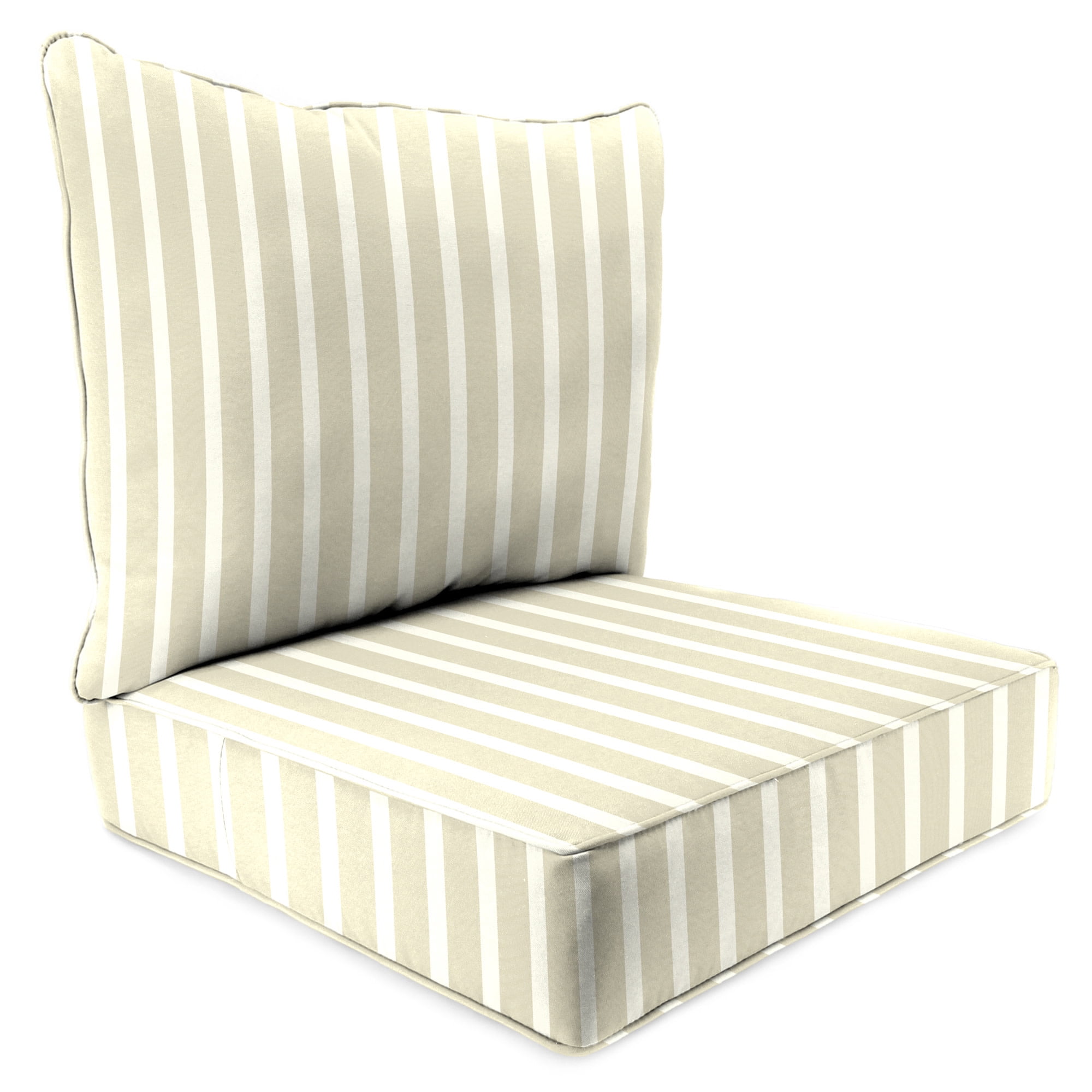 Jordan Manufacturing Sunbrella 46.5" x 24" Shore Stripe Linen Beige ...