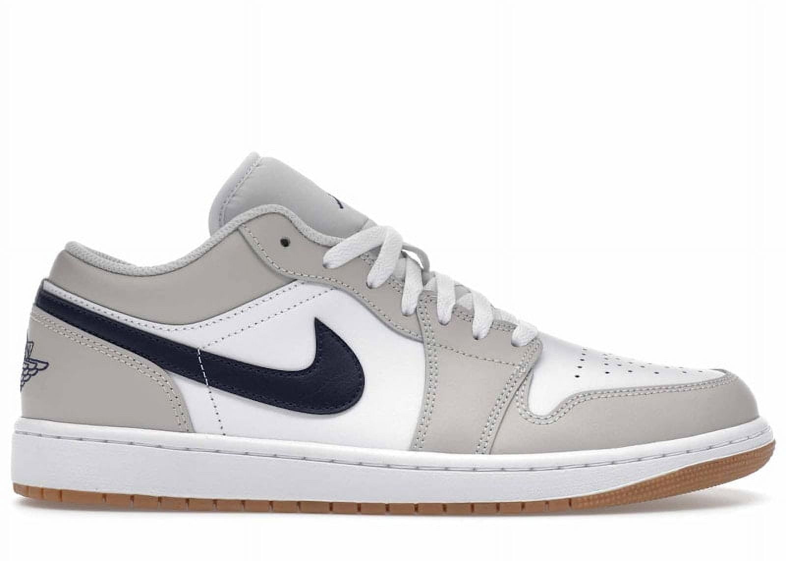 Jordan Men's 1 Low Midnight Navy Neutral Grey Basketball Shoes, from ...
