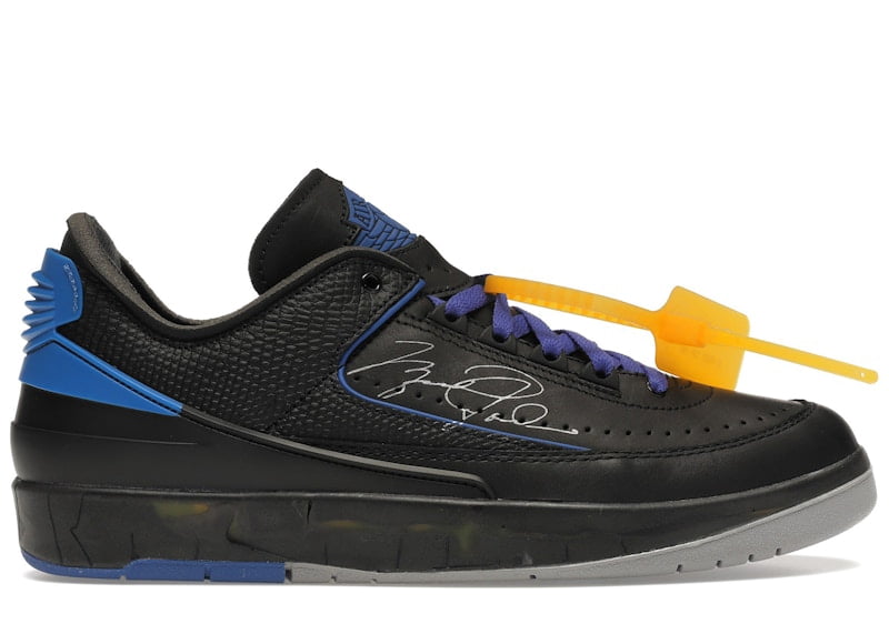 Jordan Men's 2 Retro Low SP Off-White Black Blue Basketball Shoes, from ...
