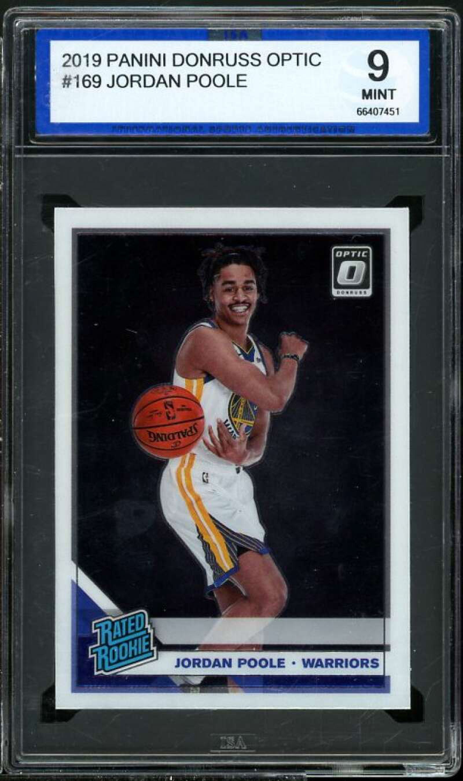 Jordan Poole Rookie Card 2019-20 Panini Donruss Optic #169 ISA 9 MINT ...