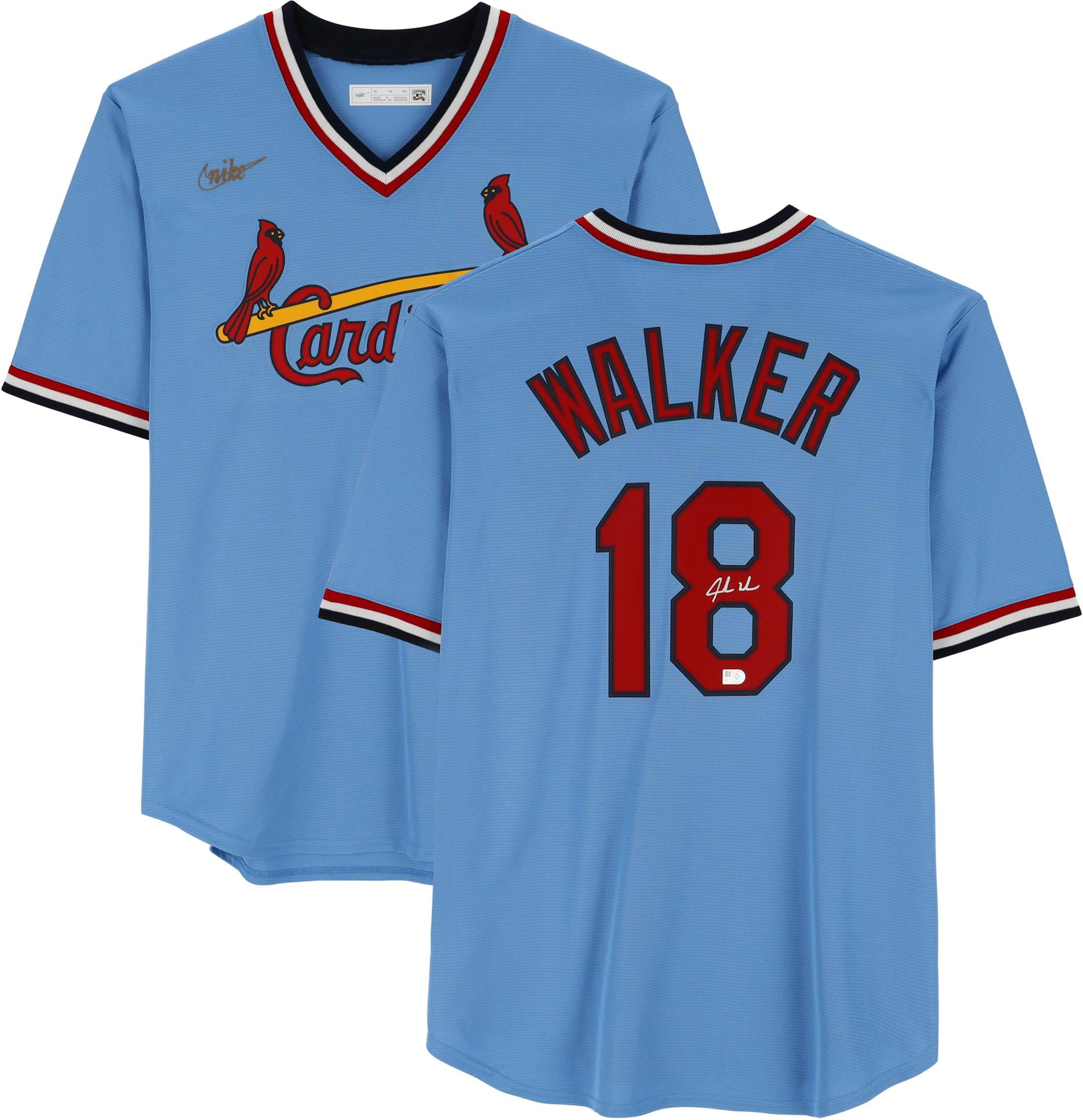 Jordan Walker St. Louis Cardinals Autographed Blue Cooperstown Replica ...