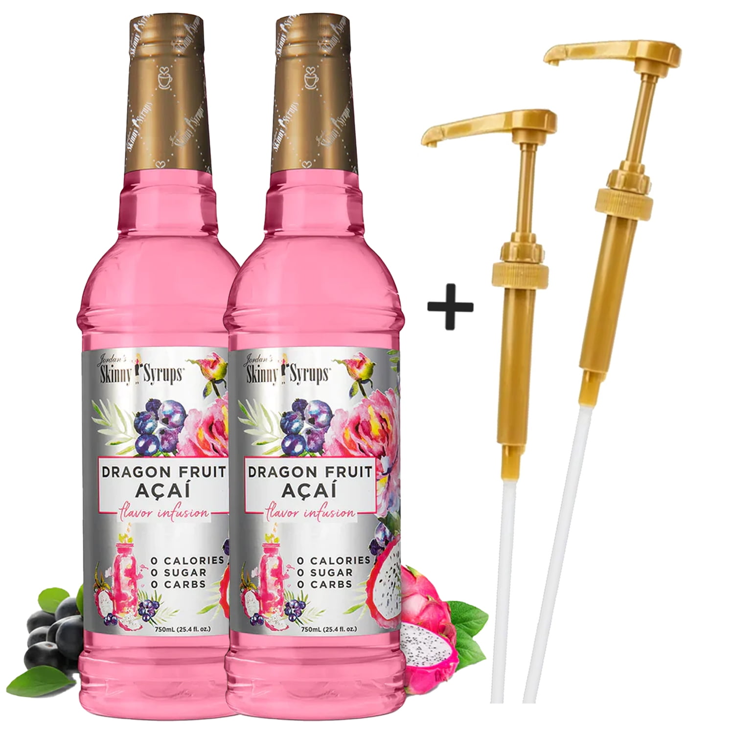 Jordan's Skinny Syrup - Dragon Fruit Acai Sugar Free, 25.4 Fl.Oz (750 ...