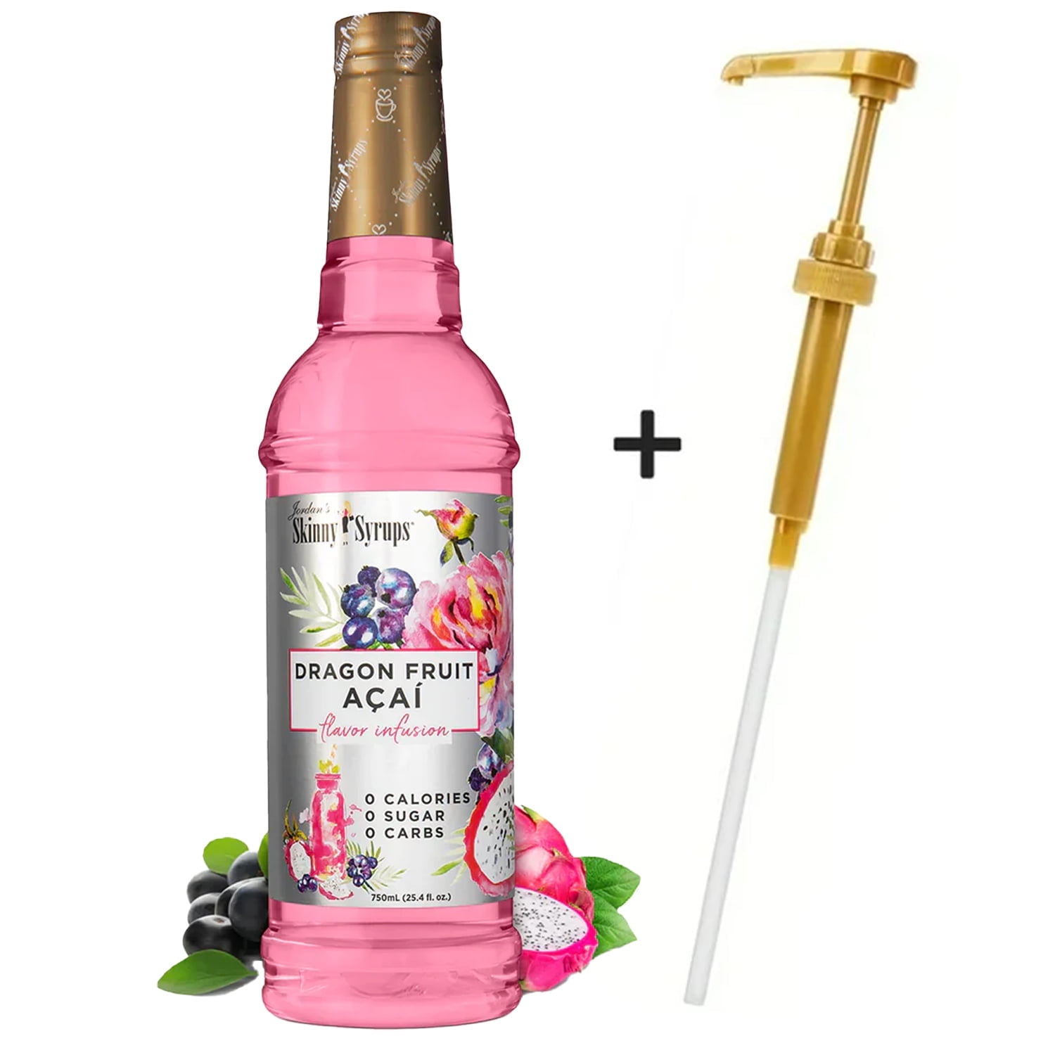 Jordan's Skinny Syrup - Dragon Fruit Acai Sugar Free, 25.4 Fl.Oz (750 ...