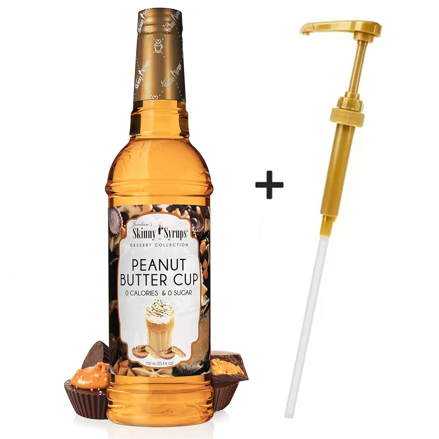 Jordan's Skinny Syrup - Peanut Butter Cup Sugar Free, 25.4 Fl.Oz (750 ...