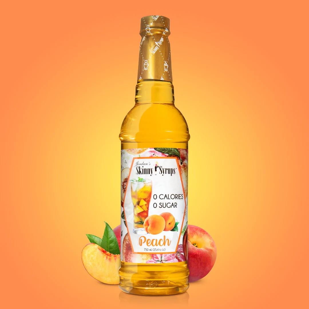 Jordan's Skinny Mixes - Sugar-Free Peach Flavored Syrup - Zero Calorie ...