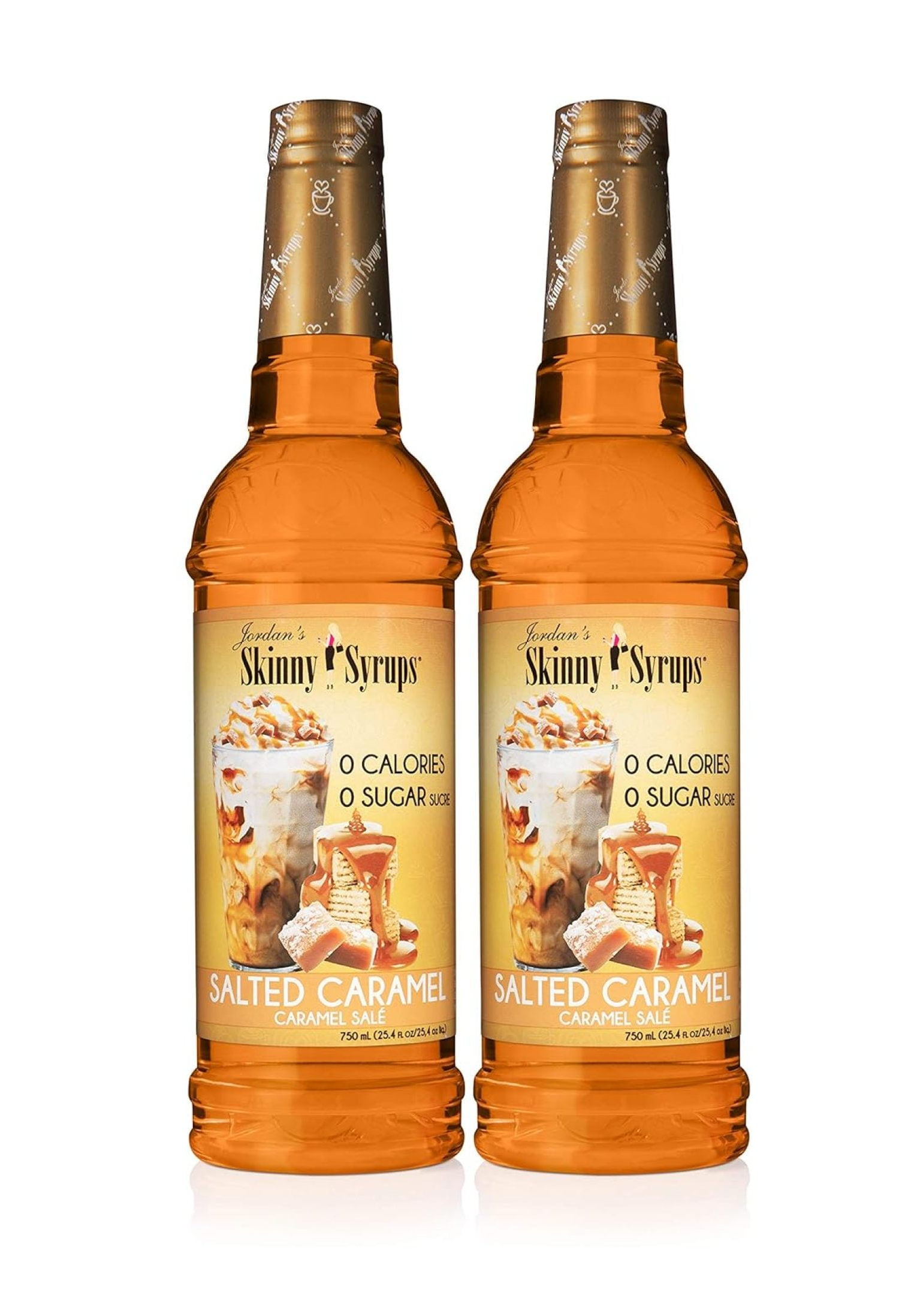 Jordan's Skinny Syrups Sugar Coffee Syrup, Salted Caramel Flavor Drink ...
