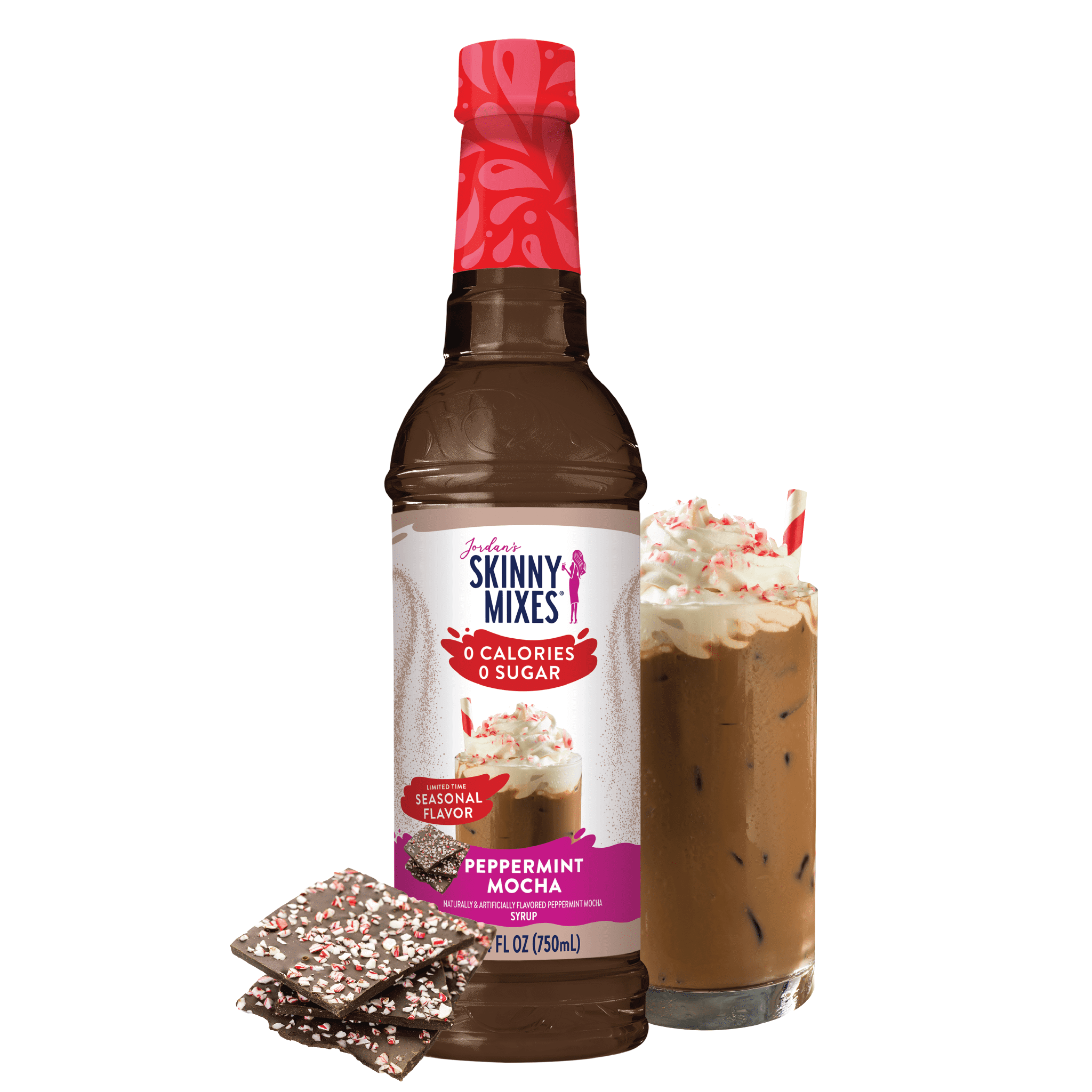 Jordan's Skinny Mixes Sugar Free Peppermint Mocha Syrup, Zero Calories ...