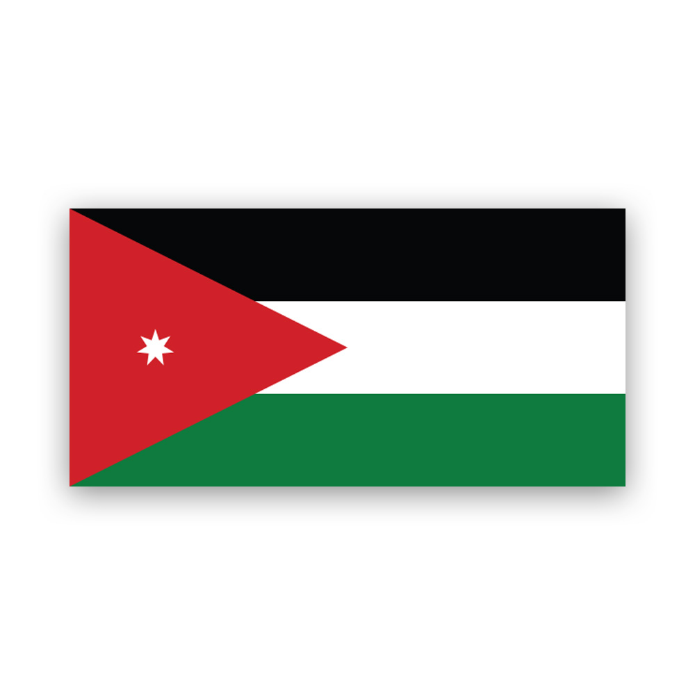 Jordanian Flag Sticker Decal - Self Adhesive Vinyl - Weatherproof ...
