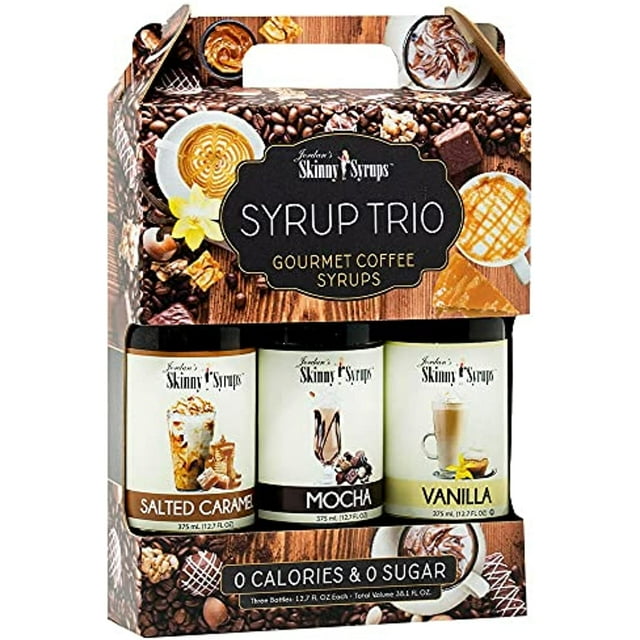 Jordans Skinny Mixes Sugar Free Coffee Syrup Trio, Caramel, Vanilla ...