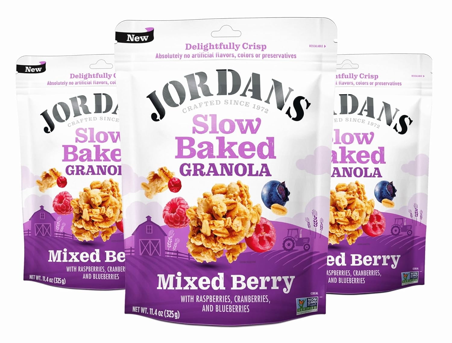 Jordan's Mixed Berry Granola with Raspberries, Blueberries, Cranberries ...