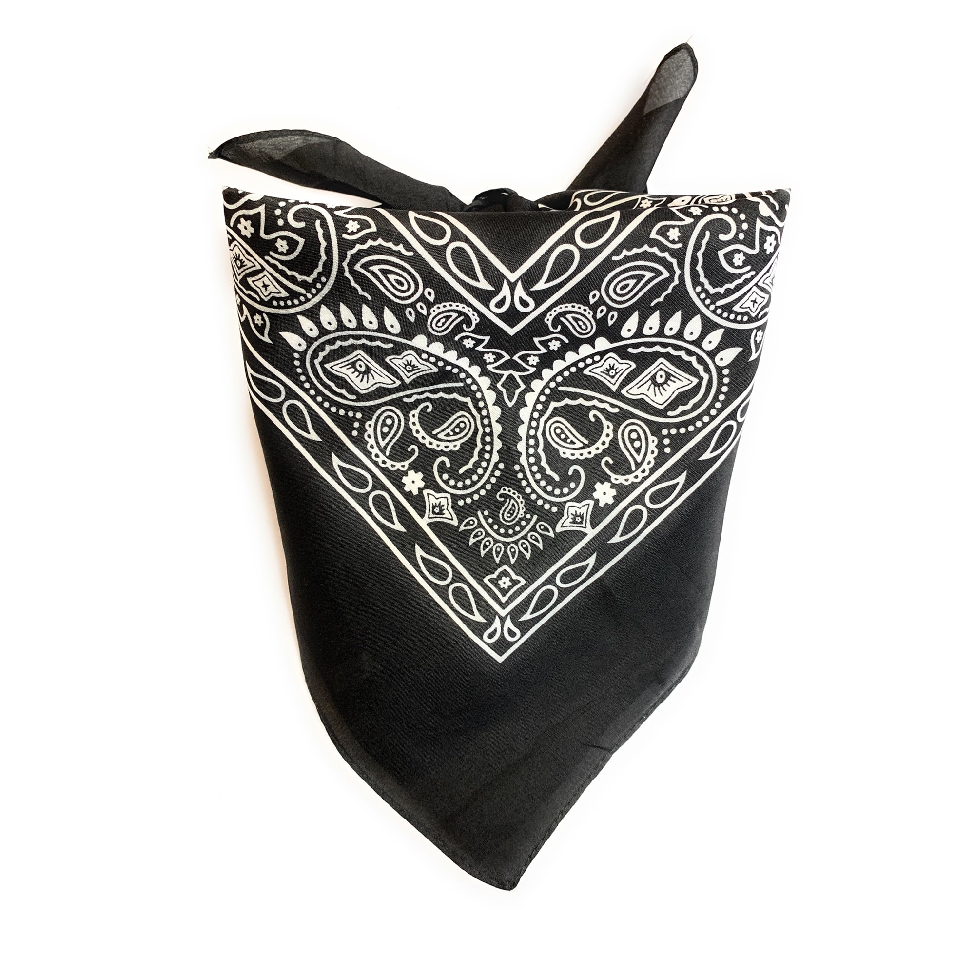 Jordefano Shawl Soft Cotton Scarf Neckerchief - 7 Pack (Paisley Black ...
