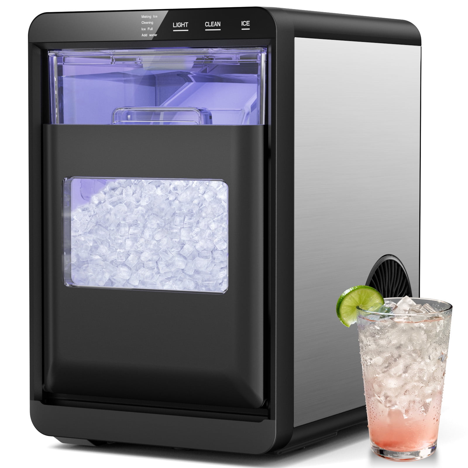 Joreek 44lbs/24H Nugget Ice Maker Countertop, Portable Chewable Pebble ...
