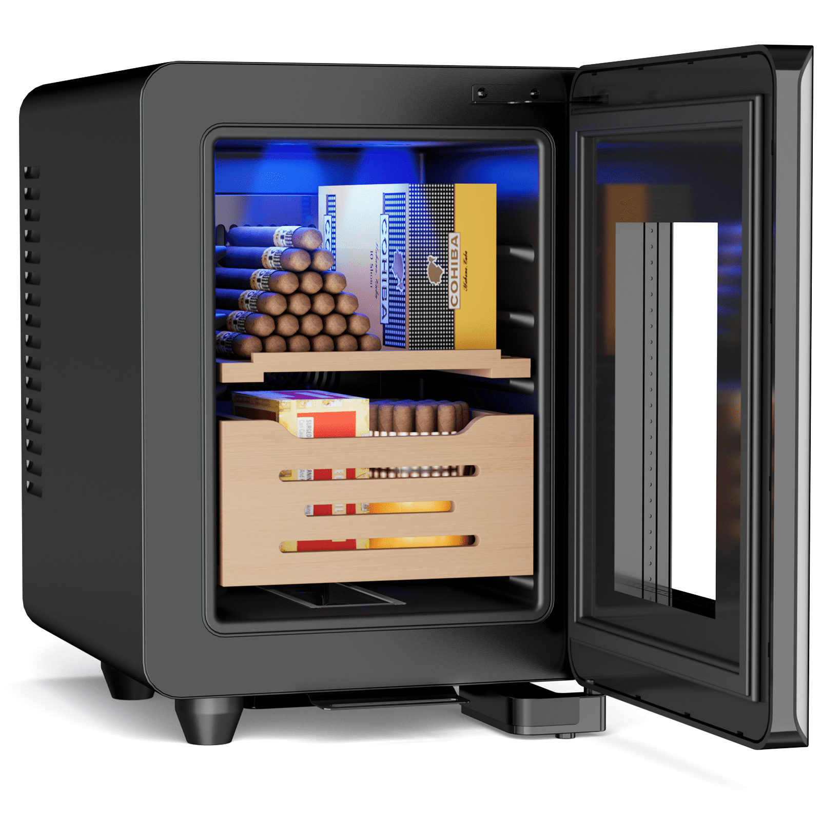 Joreek 8L Table Top Electric Humidor with Lock, 80 Counts Cigar Humidor ...